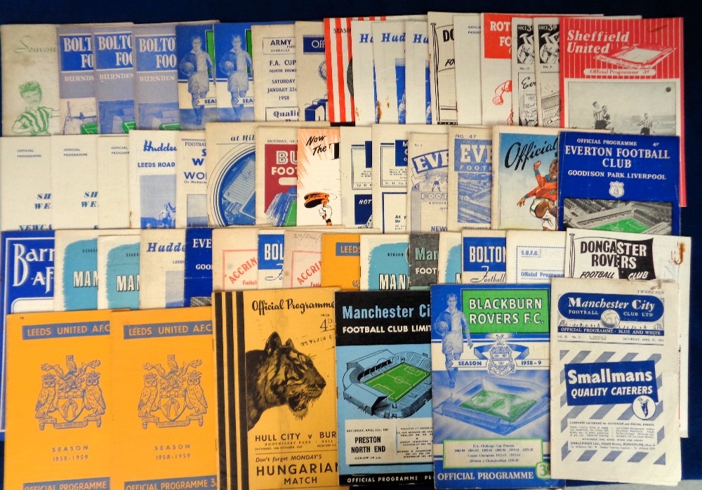 Football programmes, a collection of 50+ Lancashire and Yorkshire Club ...