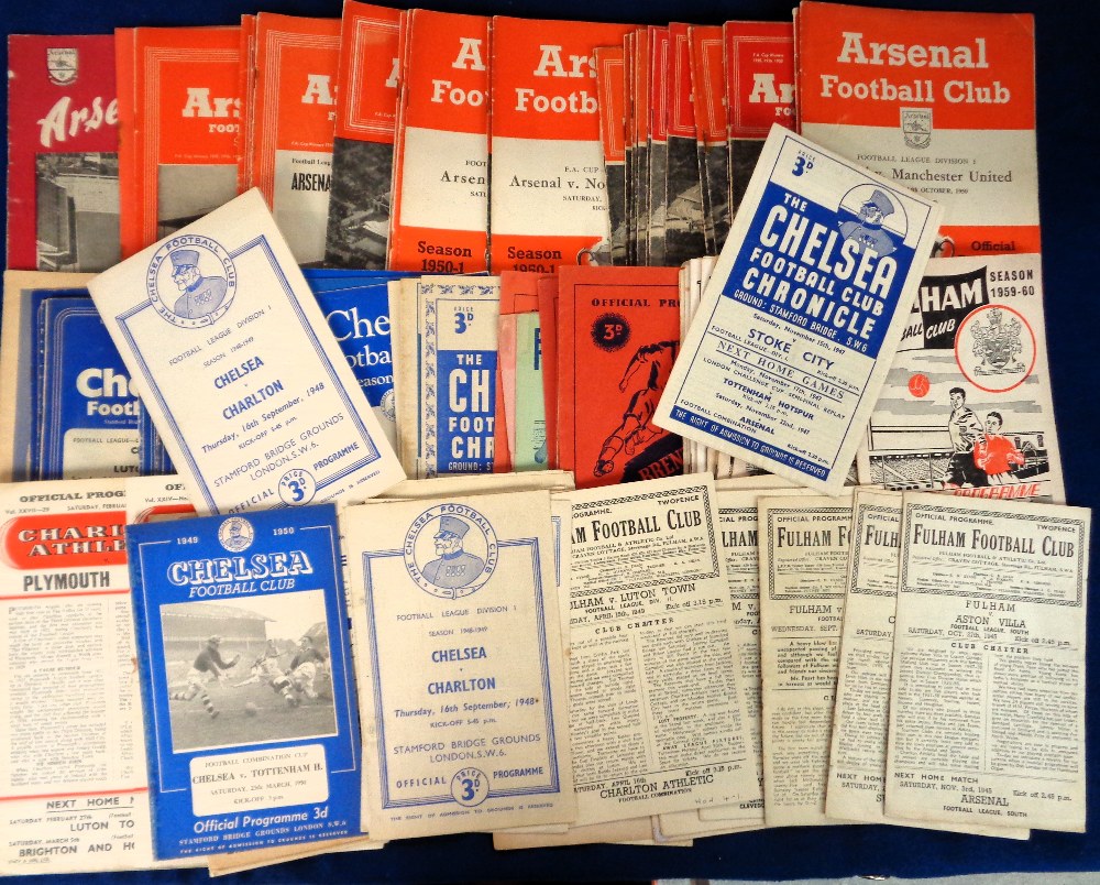 Football programmes, a collection of 150+ mixed London Club Home ...