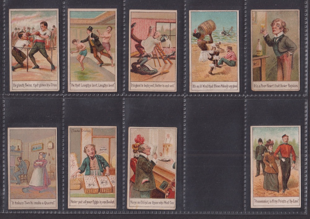 Cigarette cards, Cohen Weenen Proverbs 28/30 (missing 'No Noose is Good ...