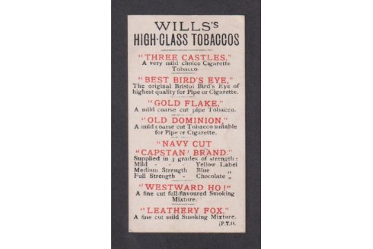 Cigarette card, Wills, Advertisement Card (Tobacco Packaging), type ...