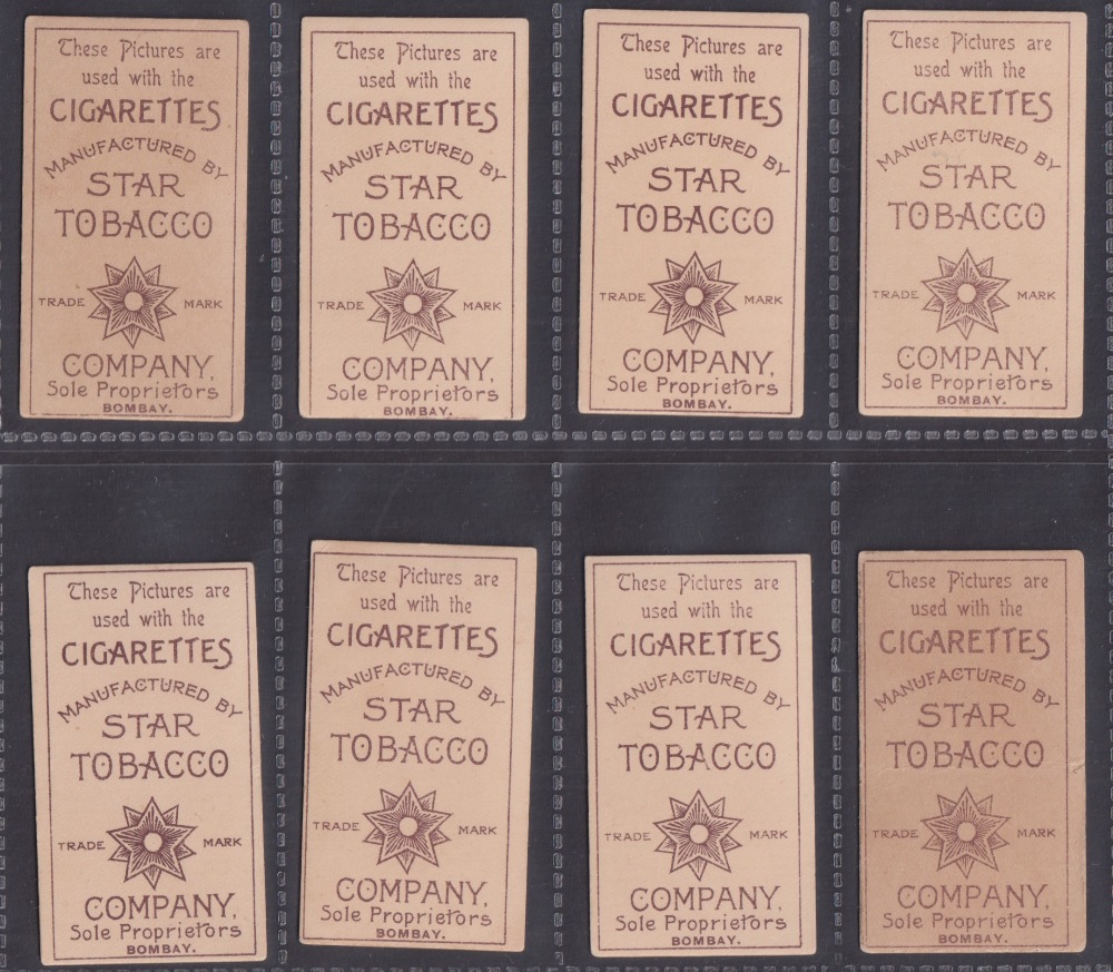 Cigarette cards, India, Star Tobacco Co, Beauties (P/C inset), eight ...