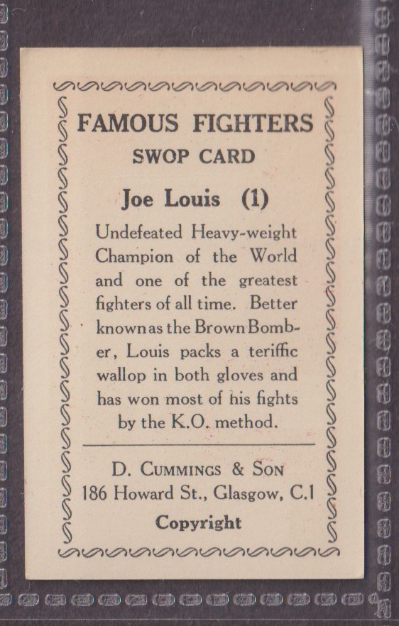 Trade cards, Cummings, Famous Fighters Swop Cards (Boxers) (set 64 ...