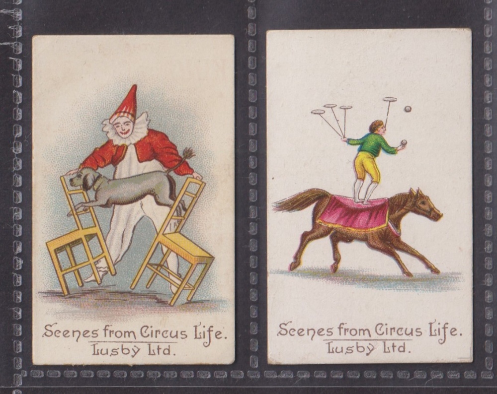 Cigarette cards, Lusby, Scenes from Circus Life, 2 cards handbook ref ...