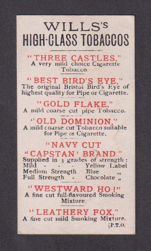 Cigarette card, Wills, Advertisement Card (Tobacco Packaging), type ...