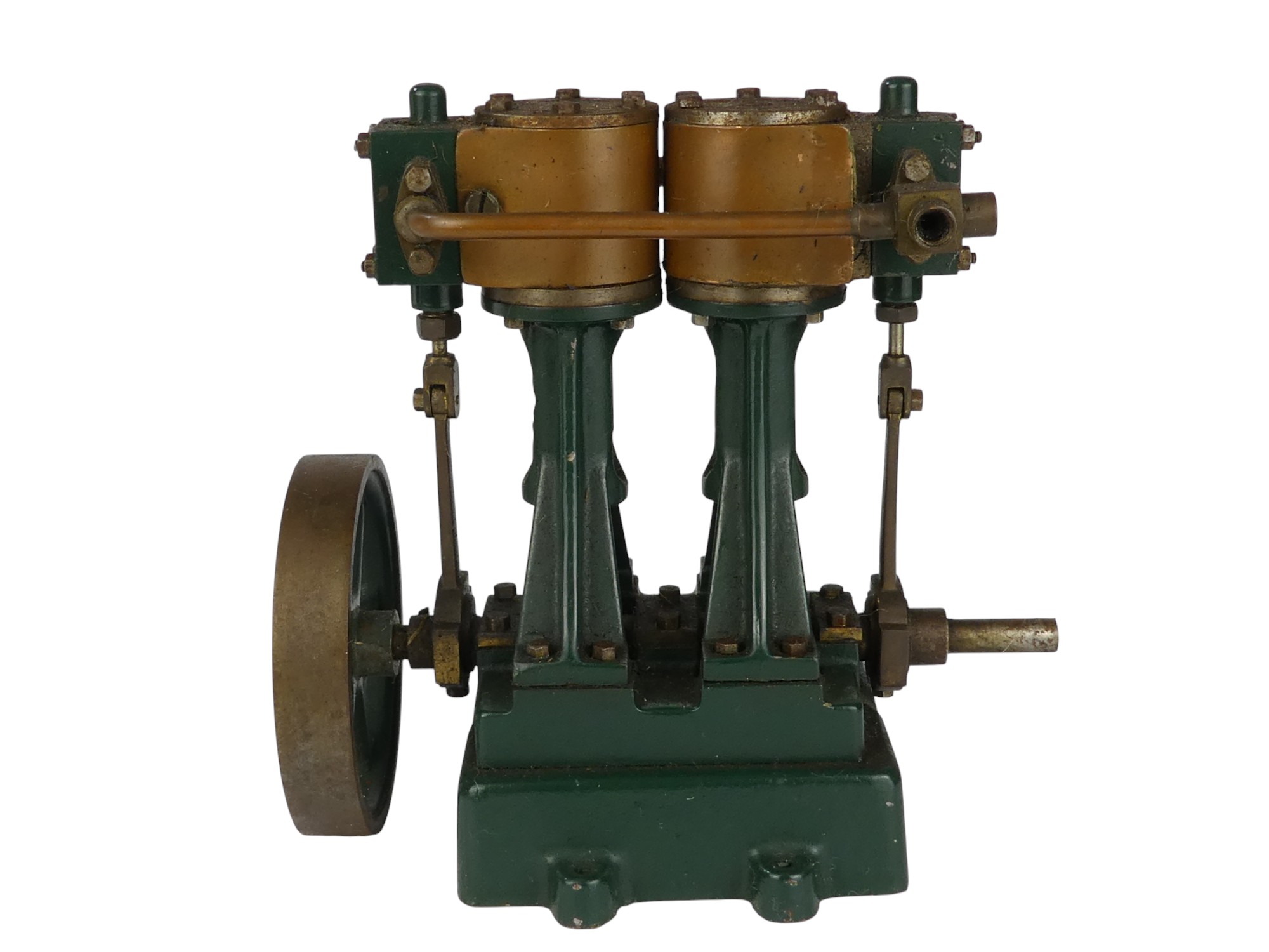 An early 20th century twin cylinder marine engine - with reversing ...