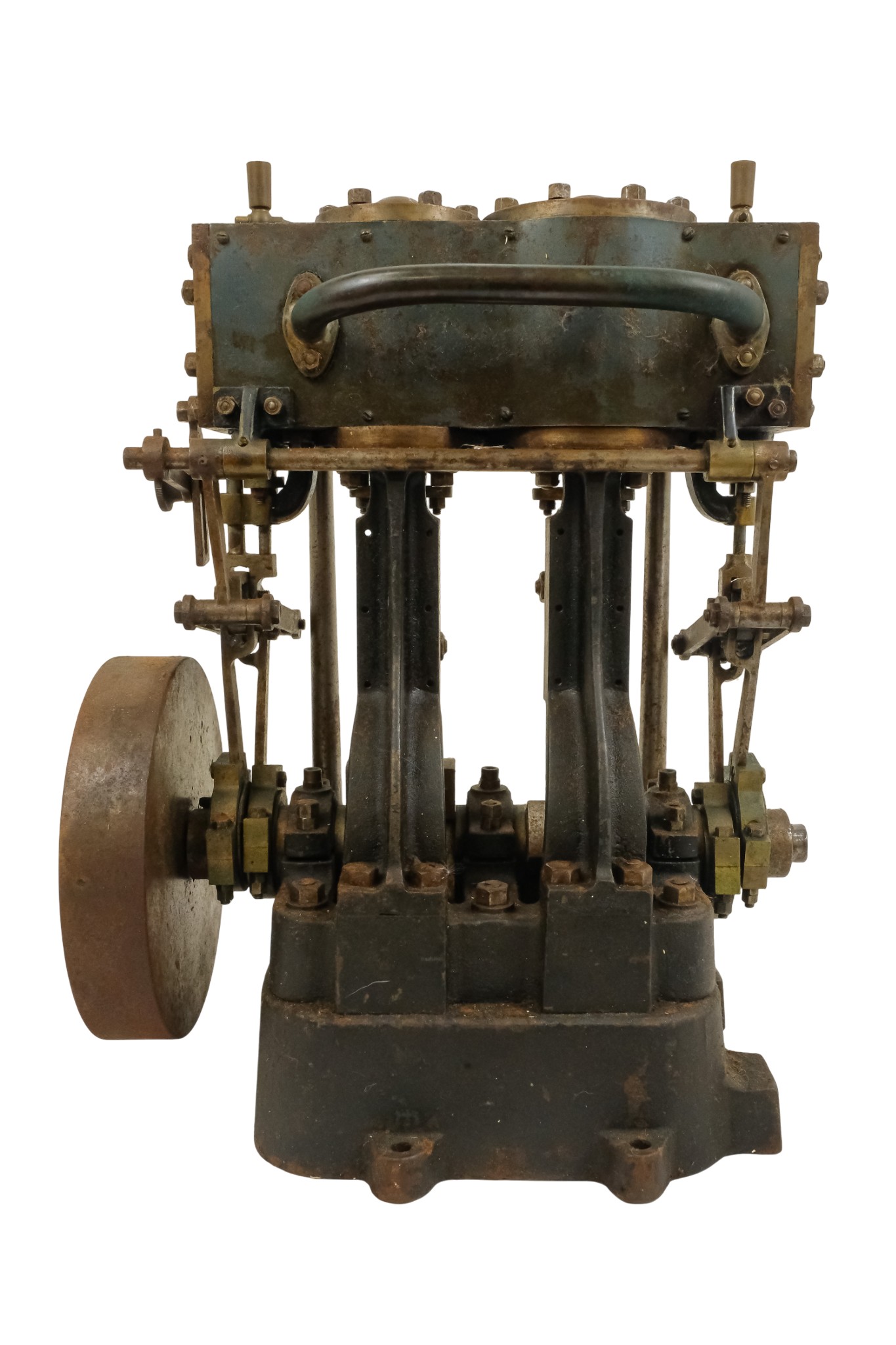 A large Stuart Turner twin cylinder vertical reversing steam engine ...
