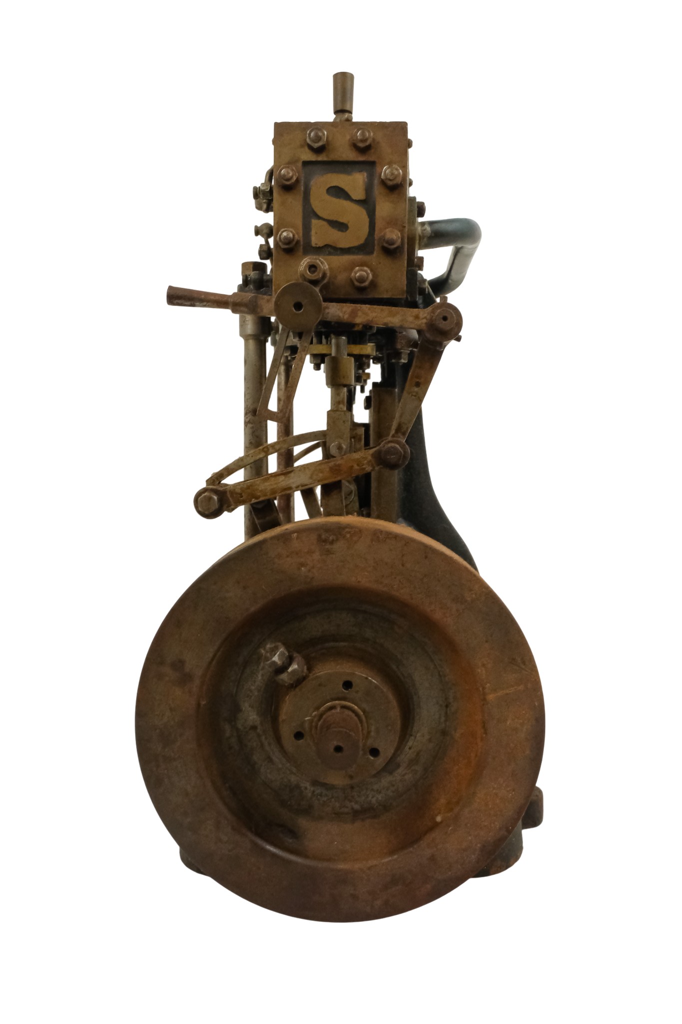 A large Stuart Turner twin cylinder vertical reversing steam engine ...