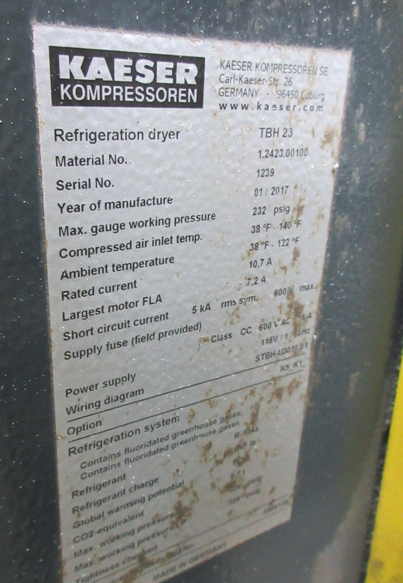 15HP Kaeser Mdl. SK10 Rotary Screw Type Air Compressor, 68 CFM, 110 PSI ...