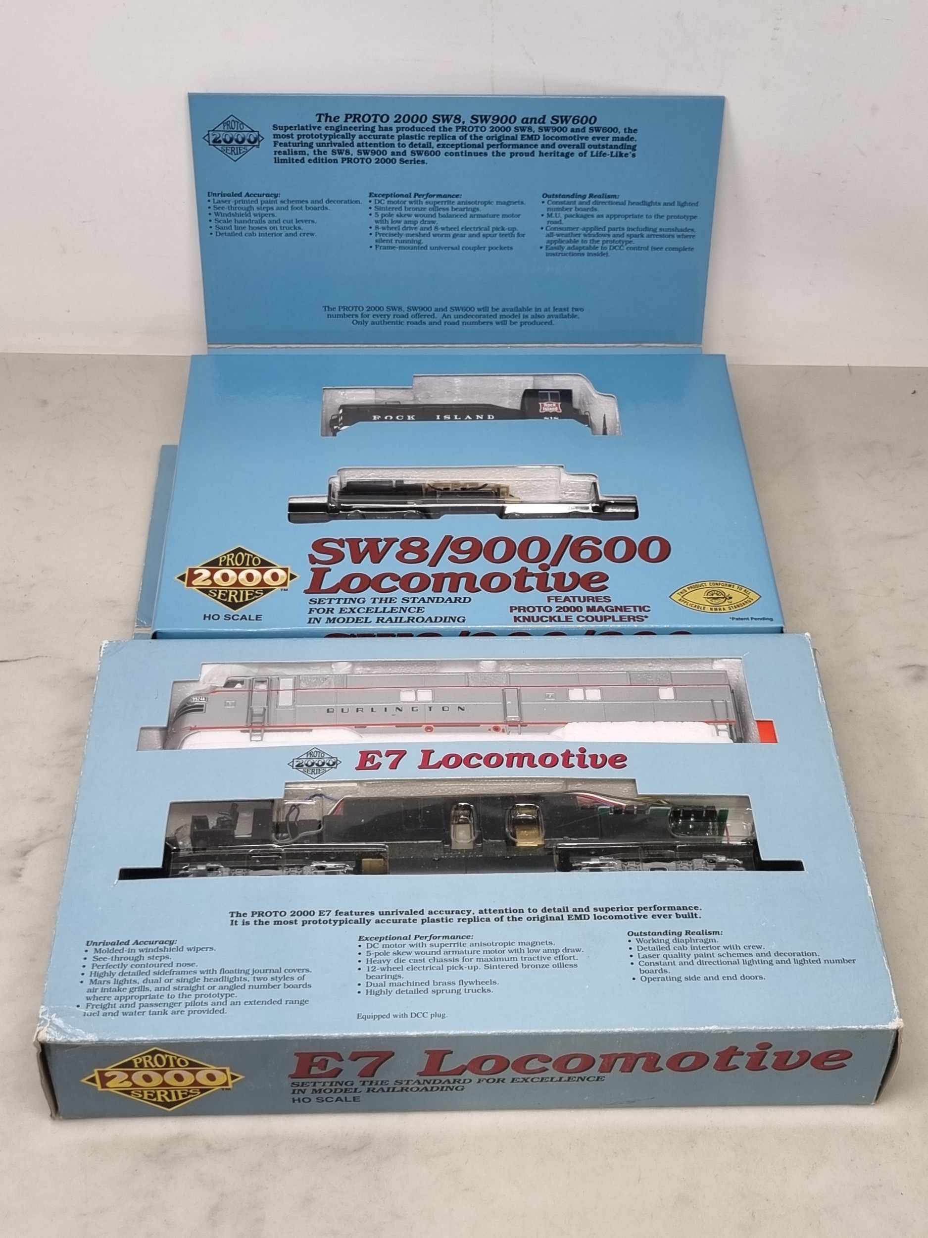 Two boxed Proto 2000 Series H0 scale diesel Locomotives comprising SW8 ...