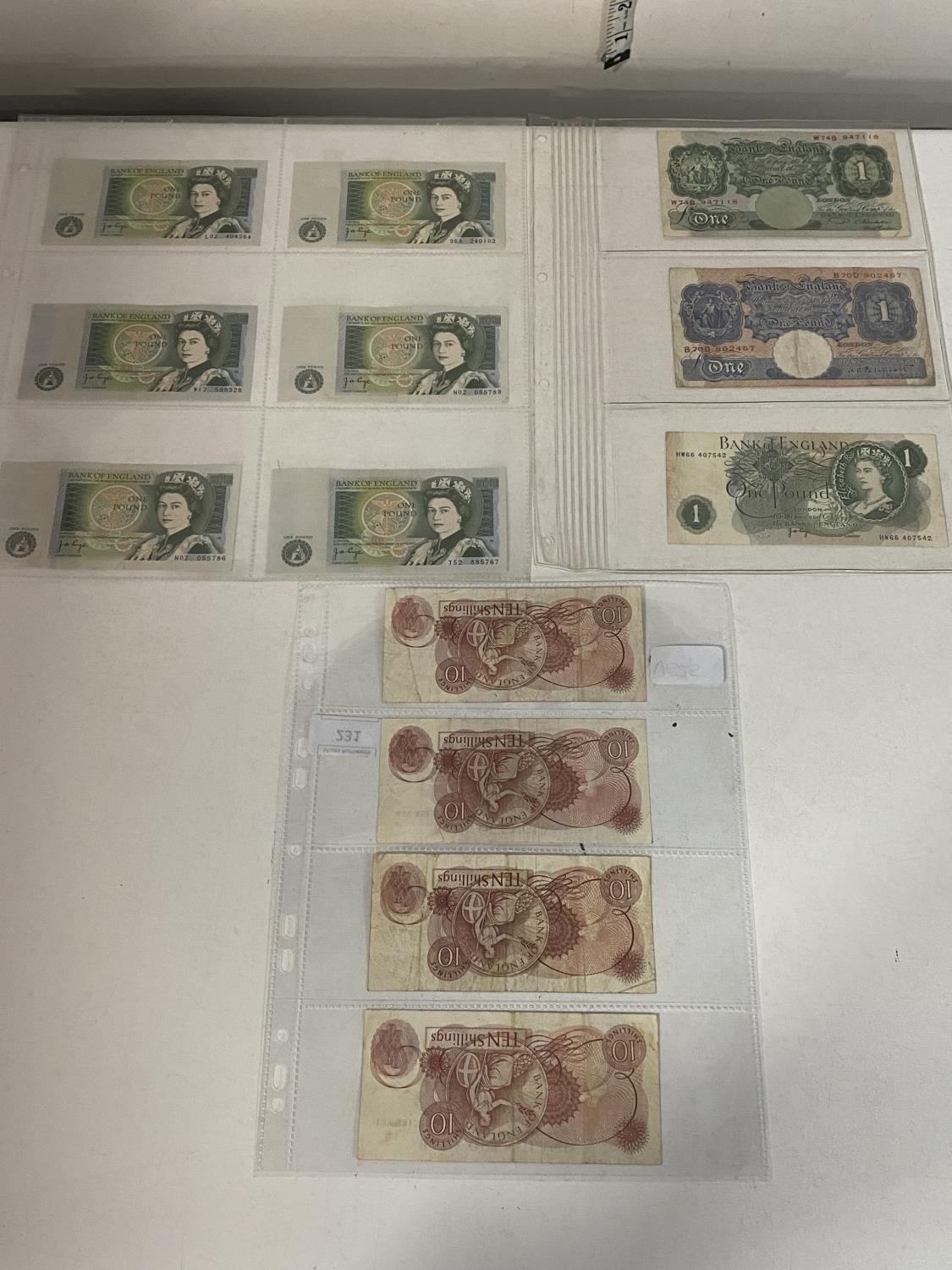A selection of assorted British bank notes