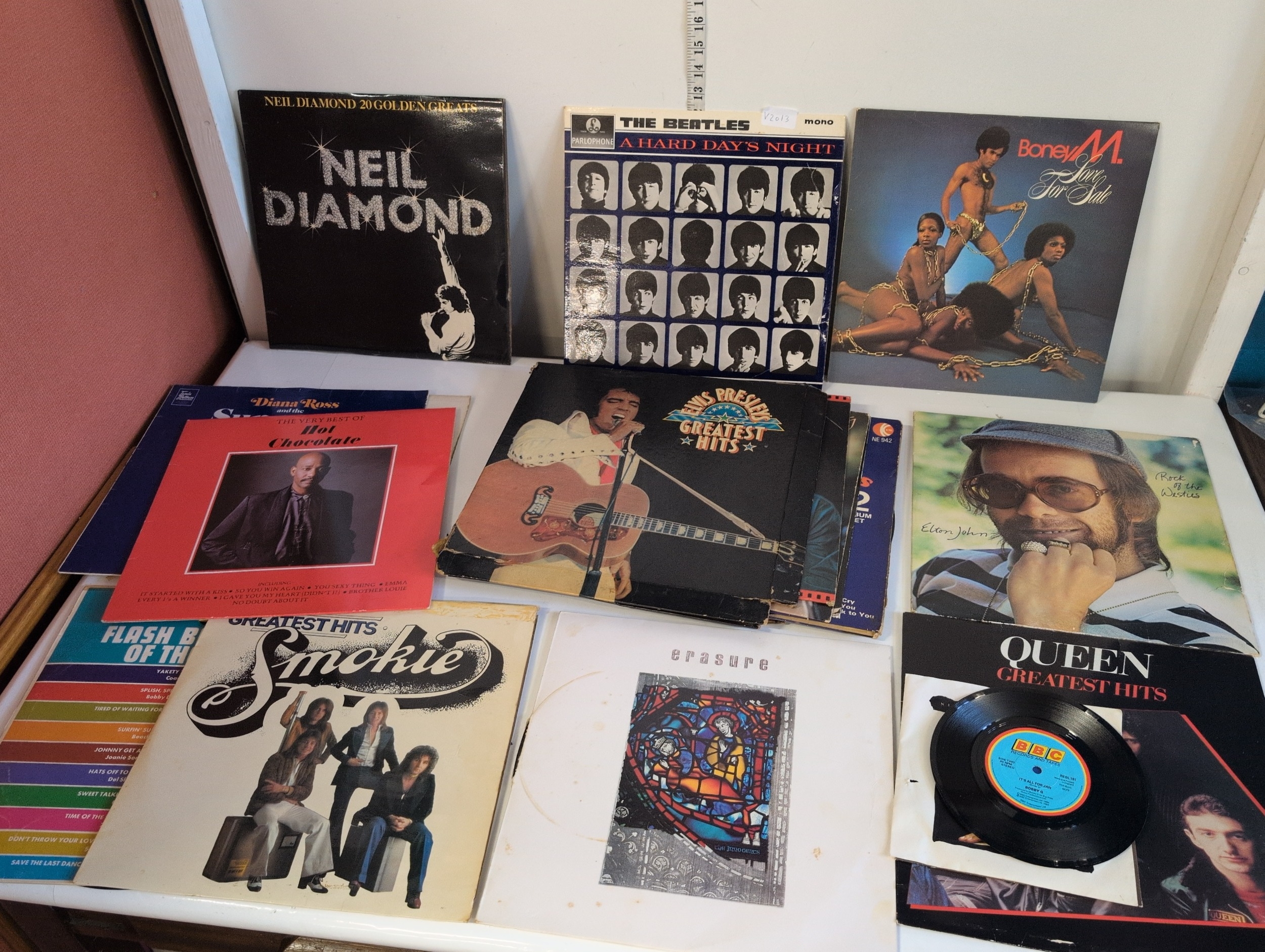 A Collection of Pop, Rock, and Disco Vinyl Albums and One Single, Mid ...