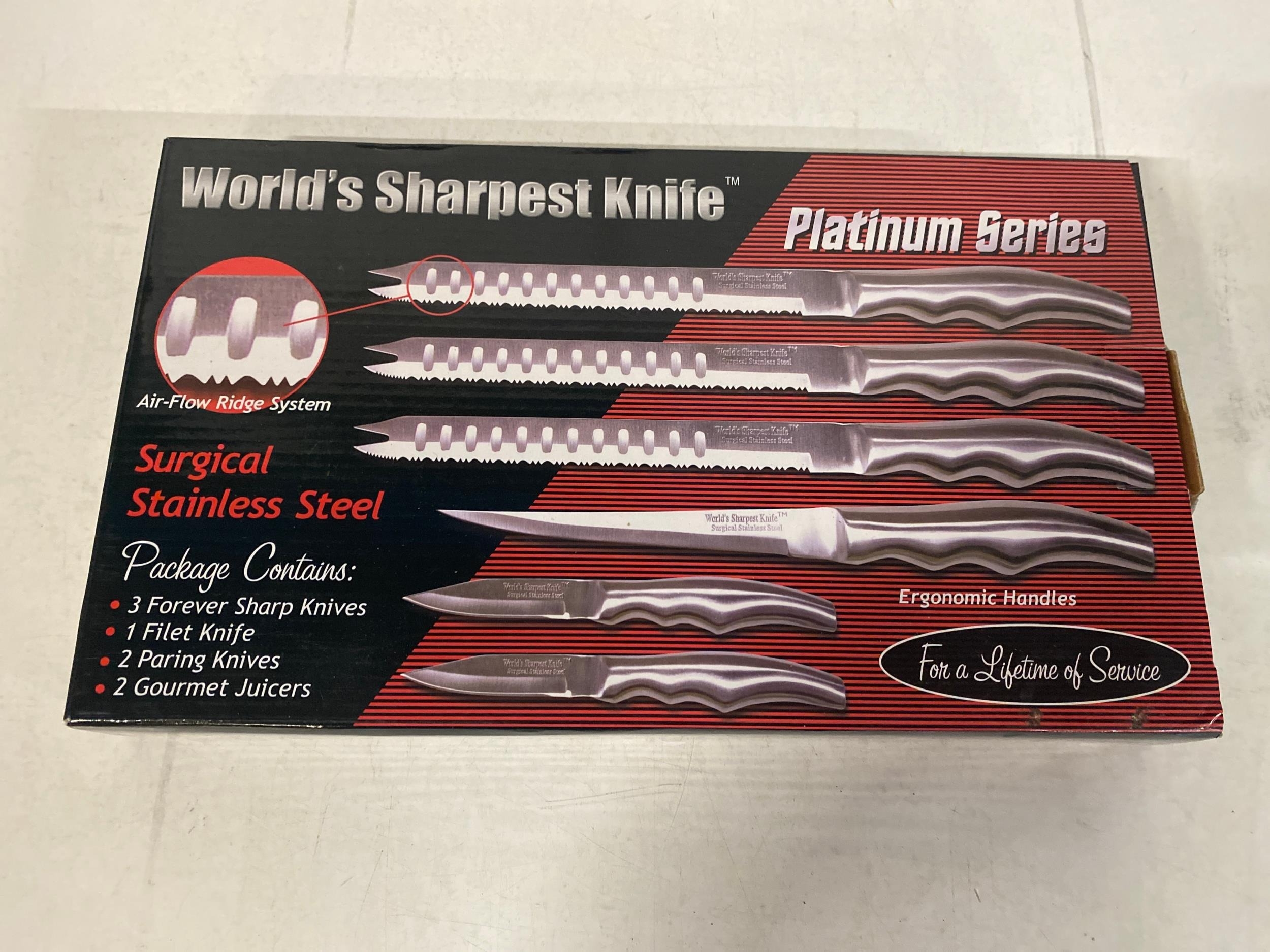 Forever Sharp Platinum Series 8-Piece Surgical Stainless Steel Knife Set