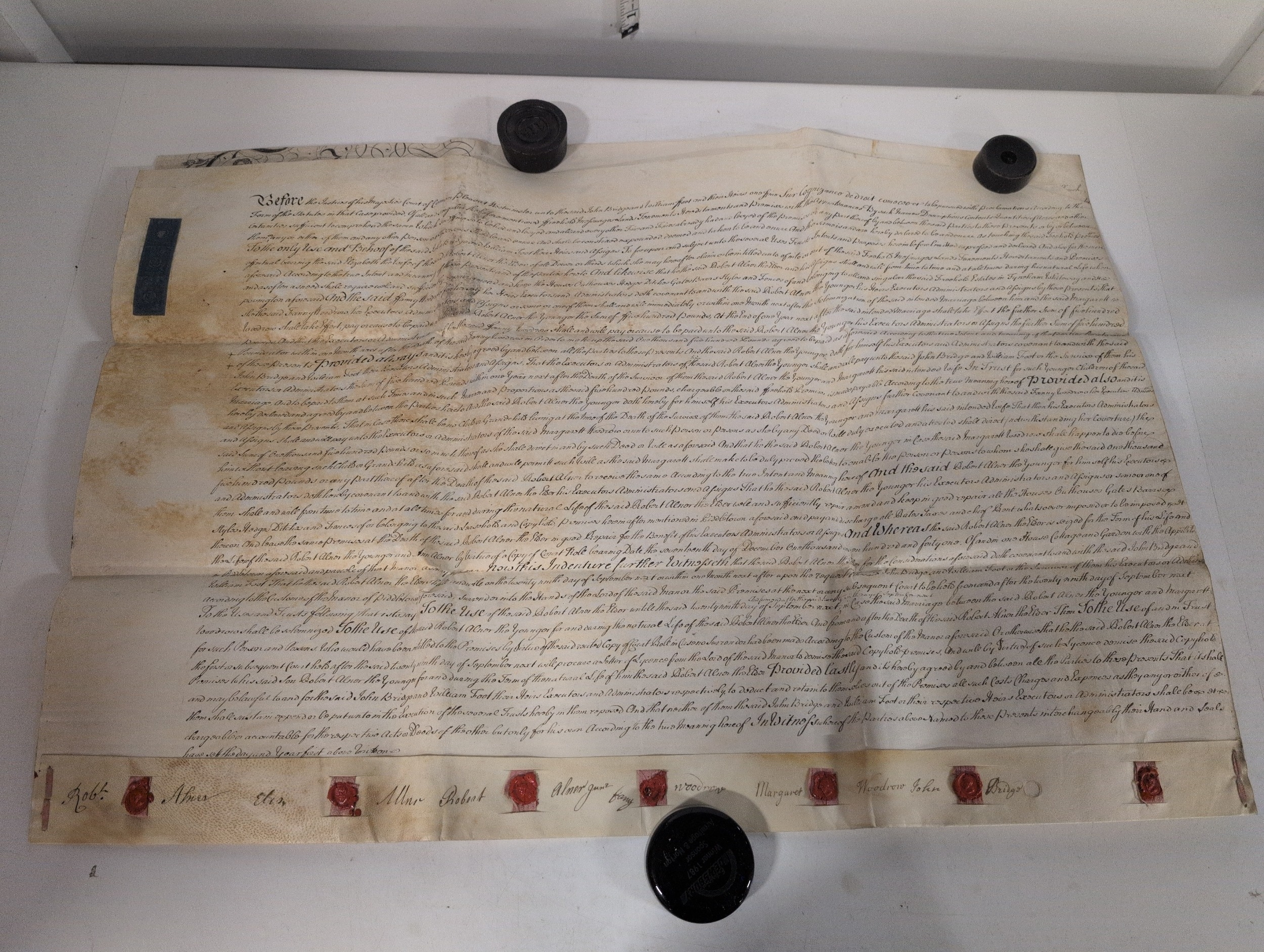 Georgian Vellum Indenture Tripartite Dated 1757 with Illuminated ...