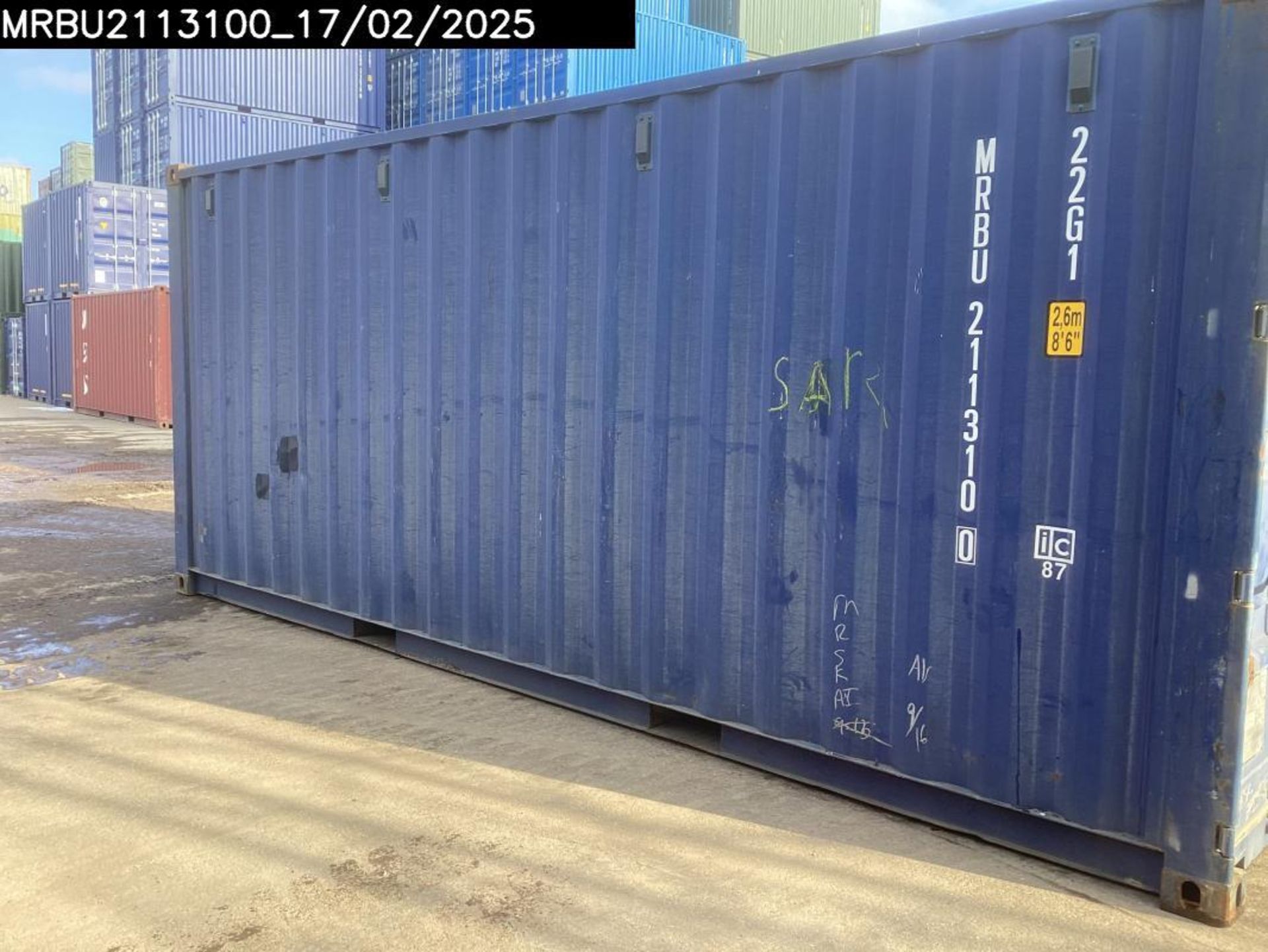 One Trip 20ft Shipping Container 2021 Build RAL 5013 Colour (Blue) 12 ...