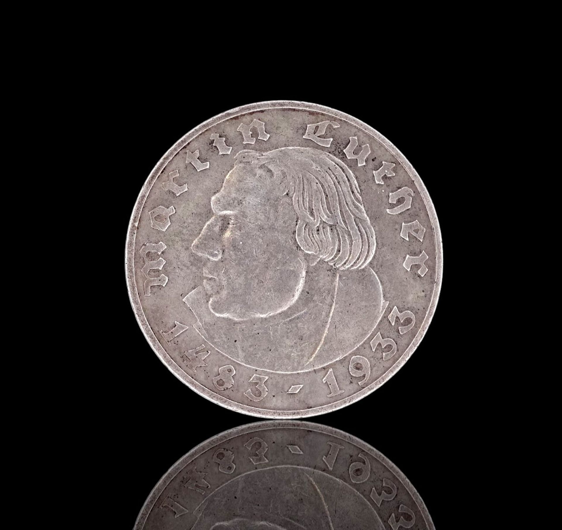 2 Reichsmark 1933 A "Luther", Silber, 7,97 Gramm