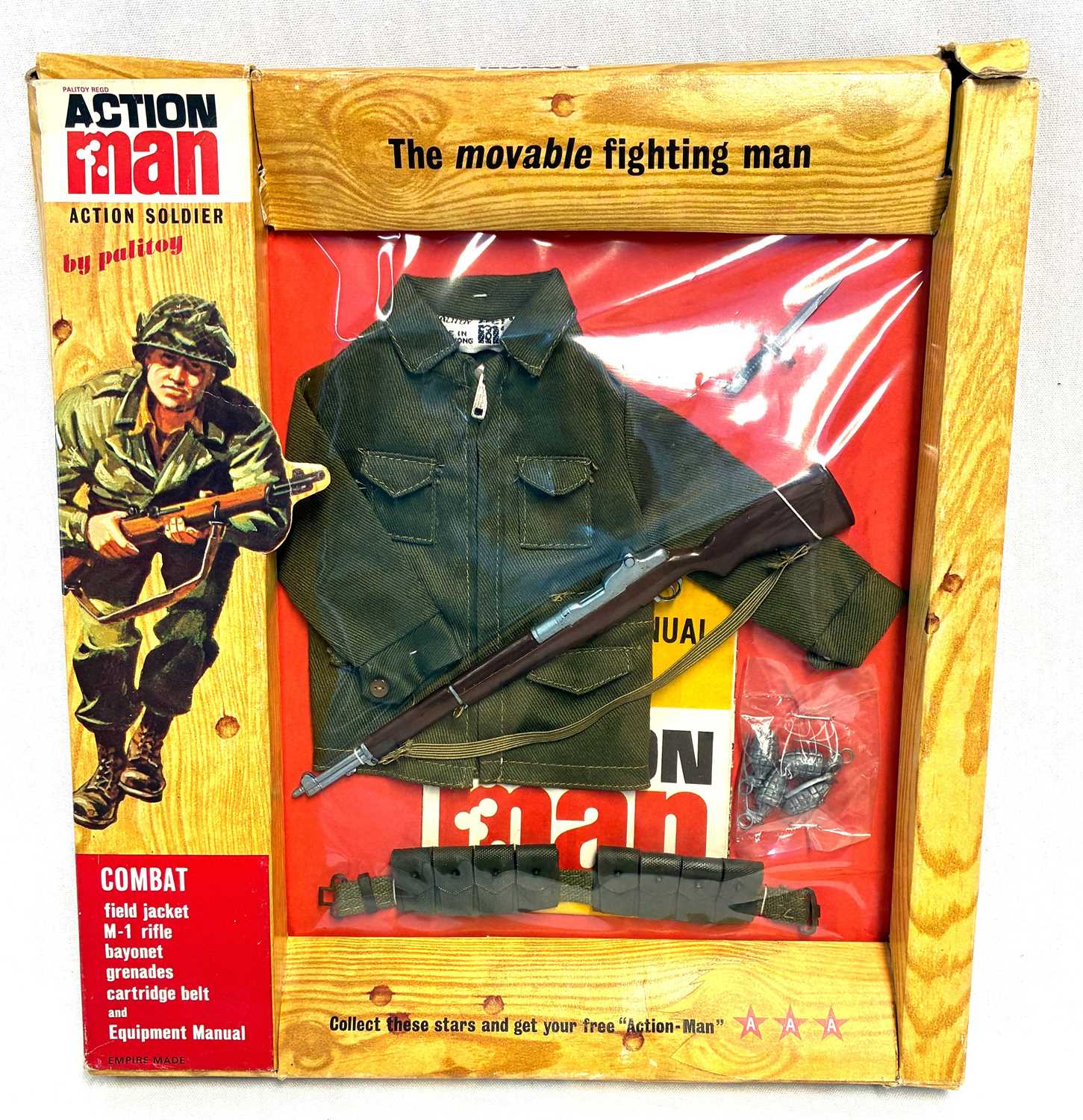 Palitoy Action Man vintage Combat outfit (woodgrain box) 1964, Mint ...