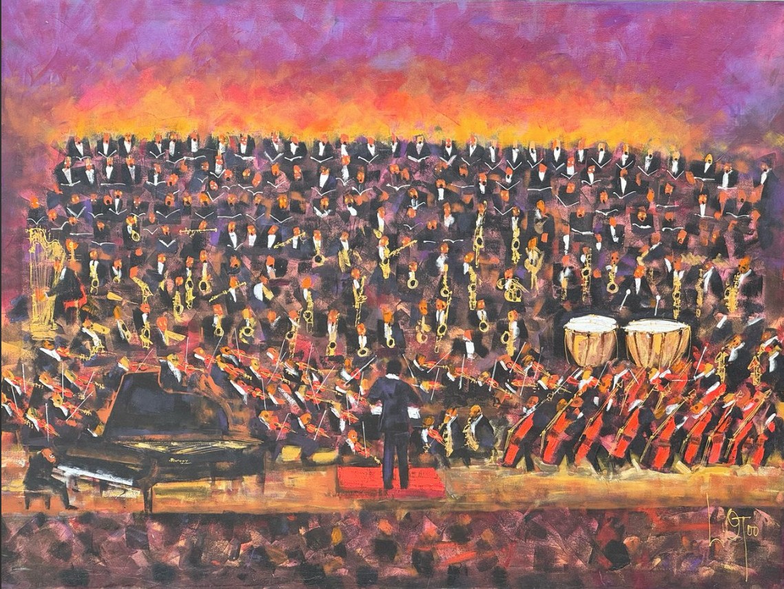 LARRY OTOO (GHANAIAN B.1956) ‡ MESSIAH PHILARMONIC signed L.OTOO lower ...