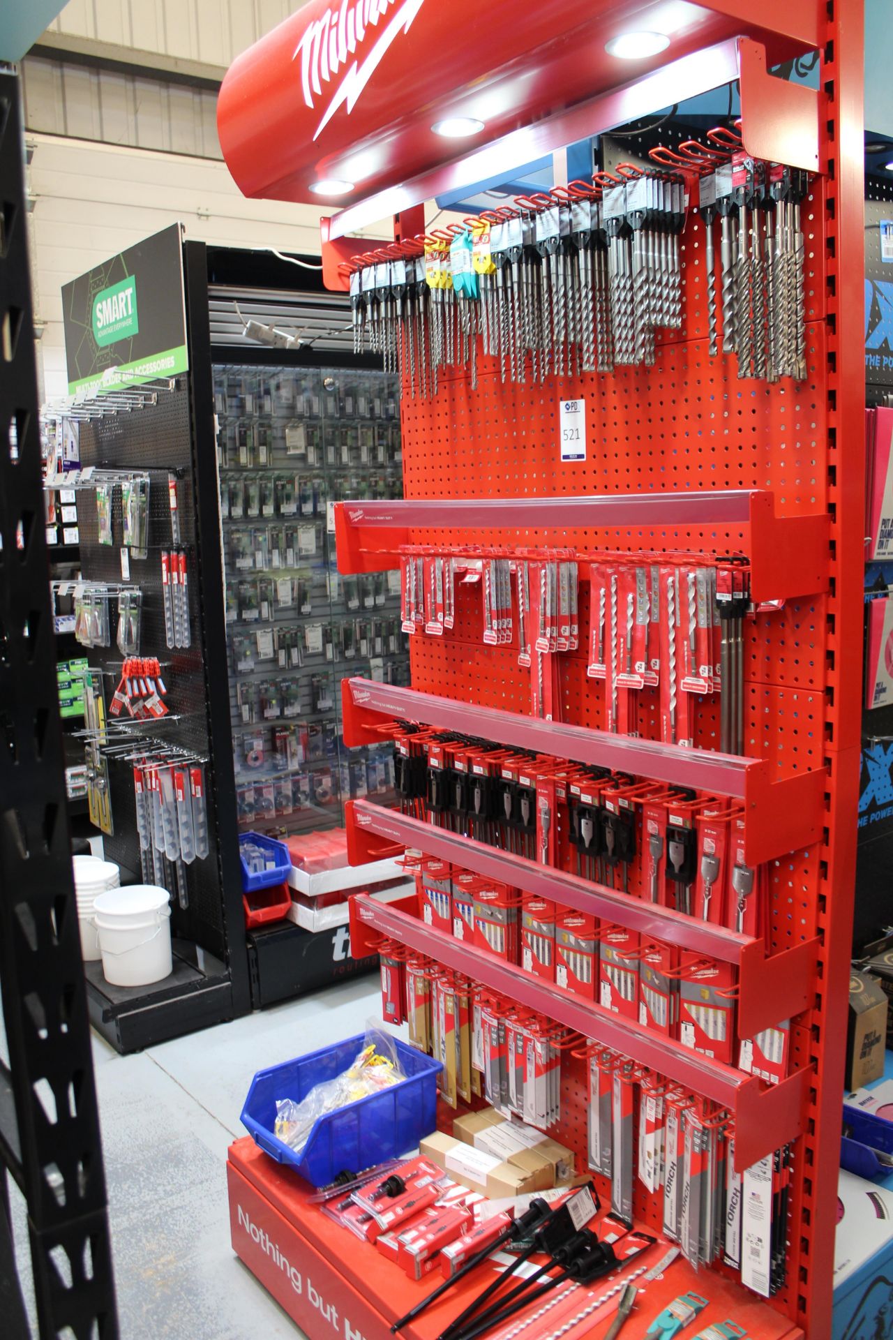 Milwaukee Single Sided Illuminated Display Stand and Contents ...