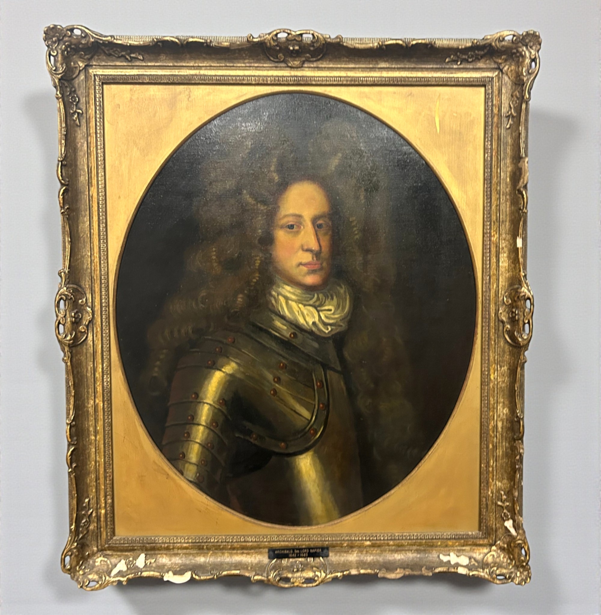 Oil on canvas portrait depicting Archibald, 3rd Lord Napier (1642-1683 ...