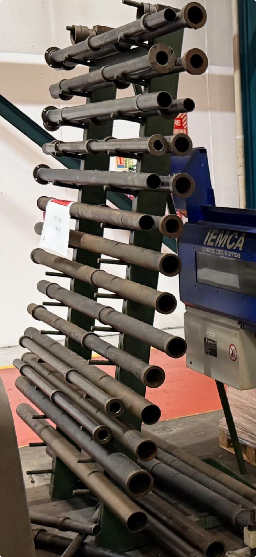 Approx. 30 Extension Arbors/Collets, including rack for Mazaks