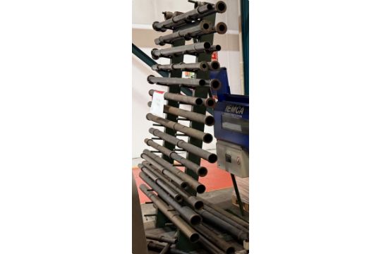 Approx. 30 Extension Arbors/Collets, including rack for Mazaks