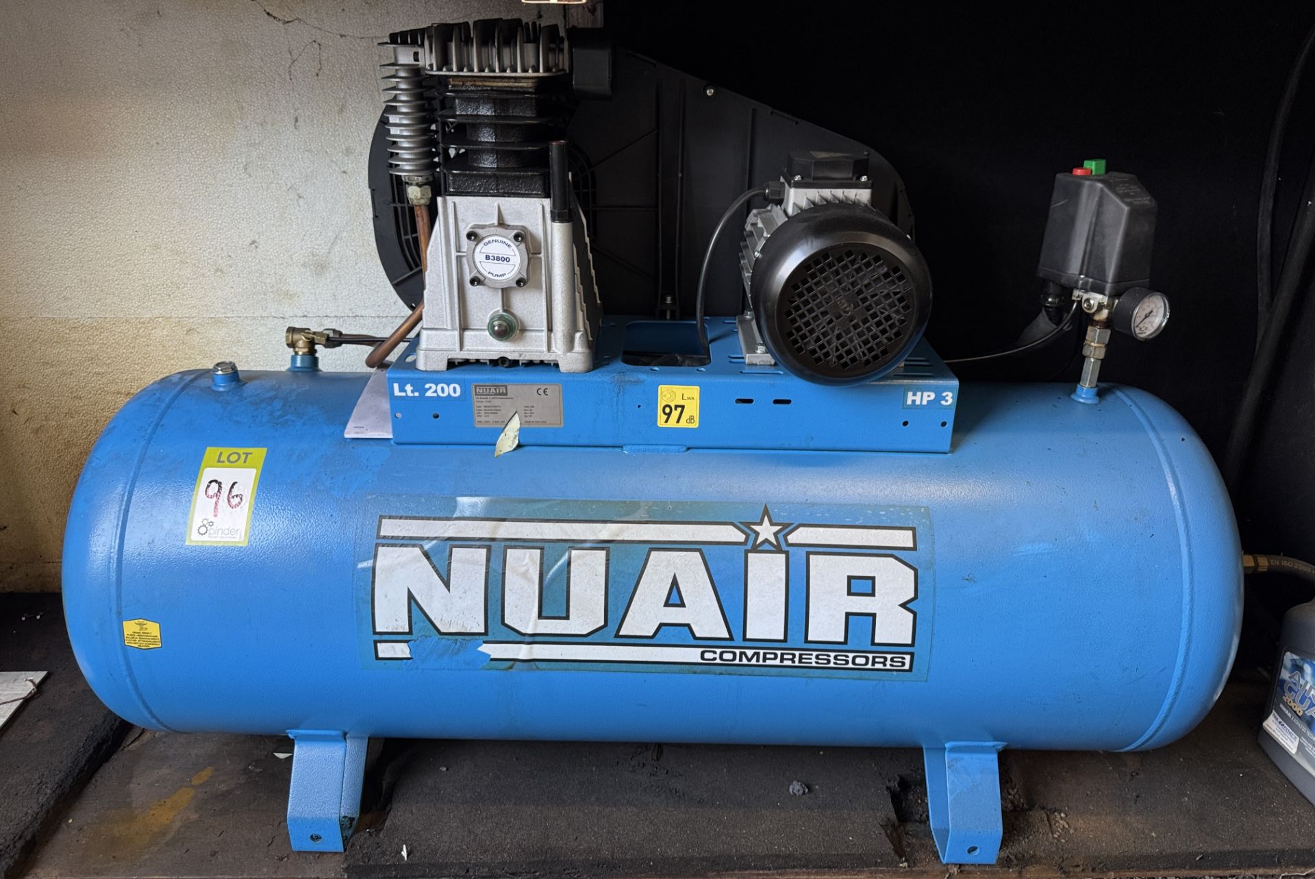 NuAir NB38C/200/FT3 receiver mounted Air Compressor, 10bar, 200litre ...
