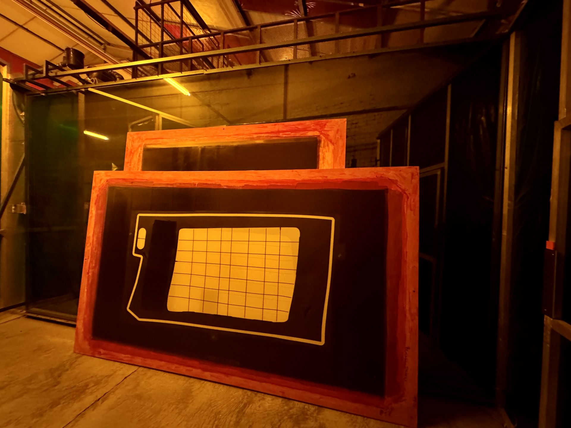 Light Exposure Glass Frame, 5400mm x 2950mm, with A-frame moving frames ...
