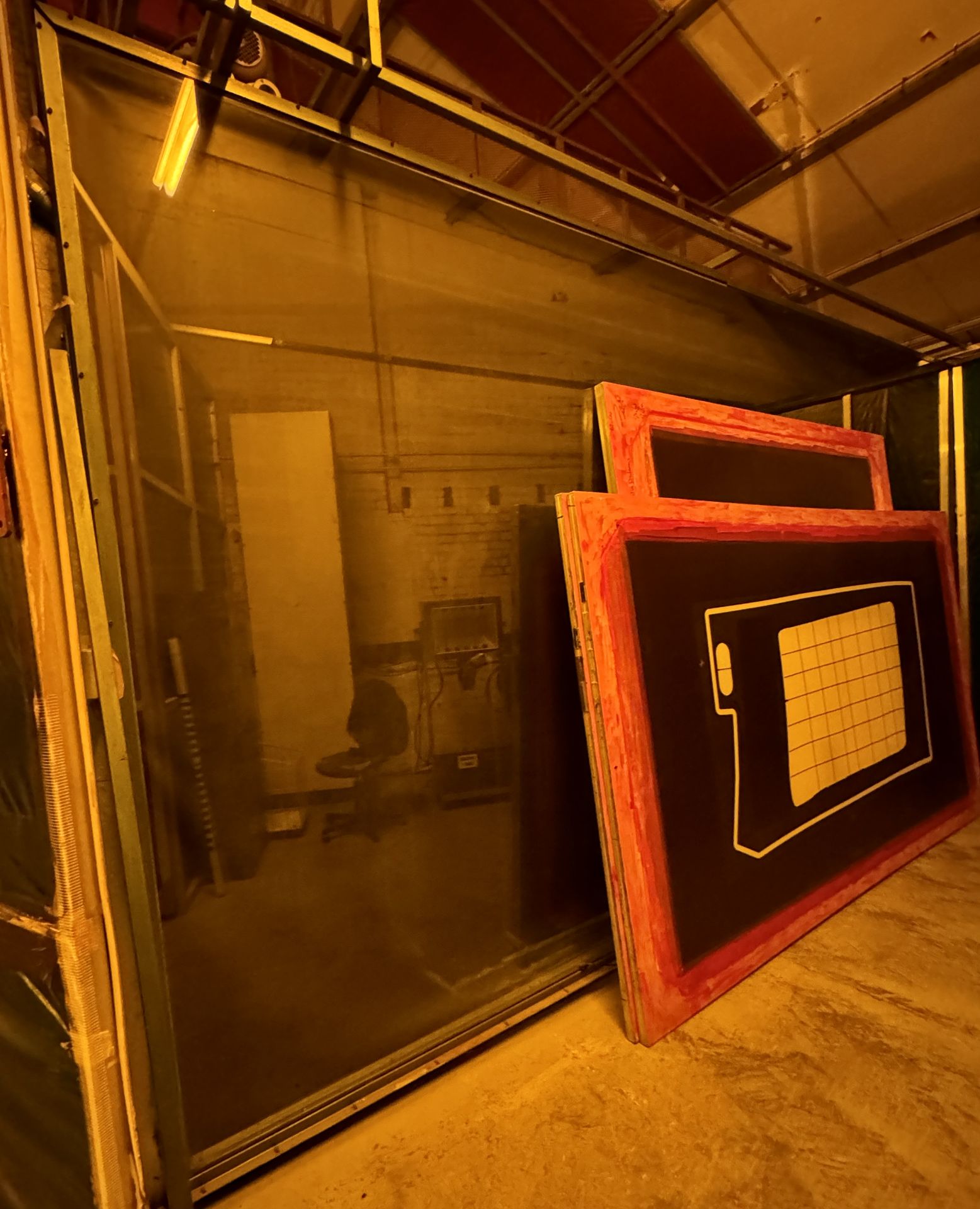 Light Exposure Glass Frame, 5400mm x 2950mm, with A-frame moving frames ...