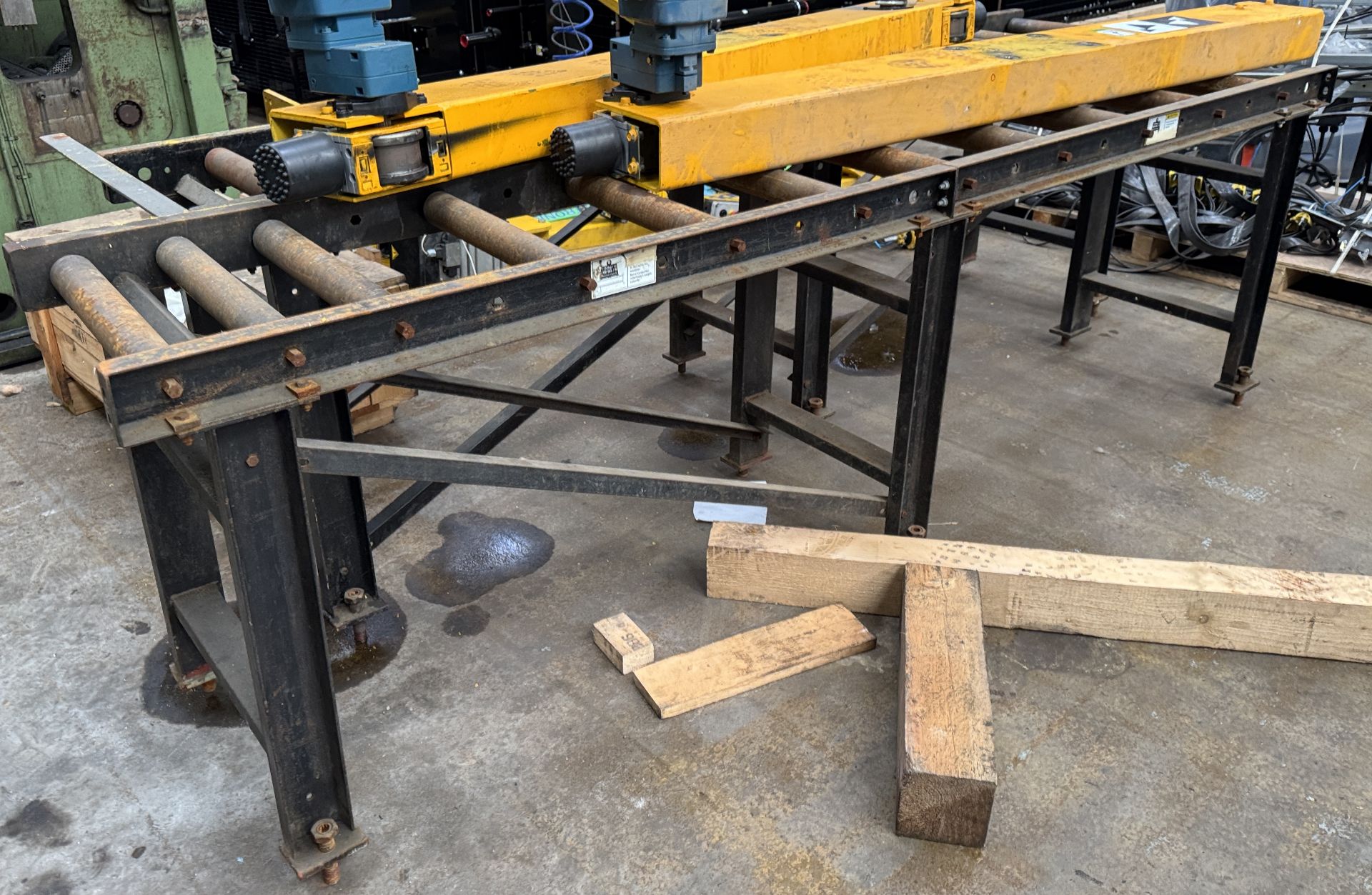 3 Roller Feed Tables, 3050mm x 480mm (lot location: Middleton ...