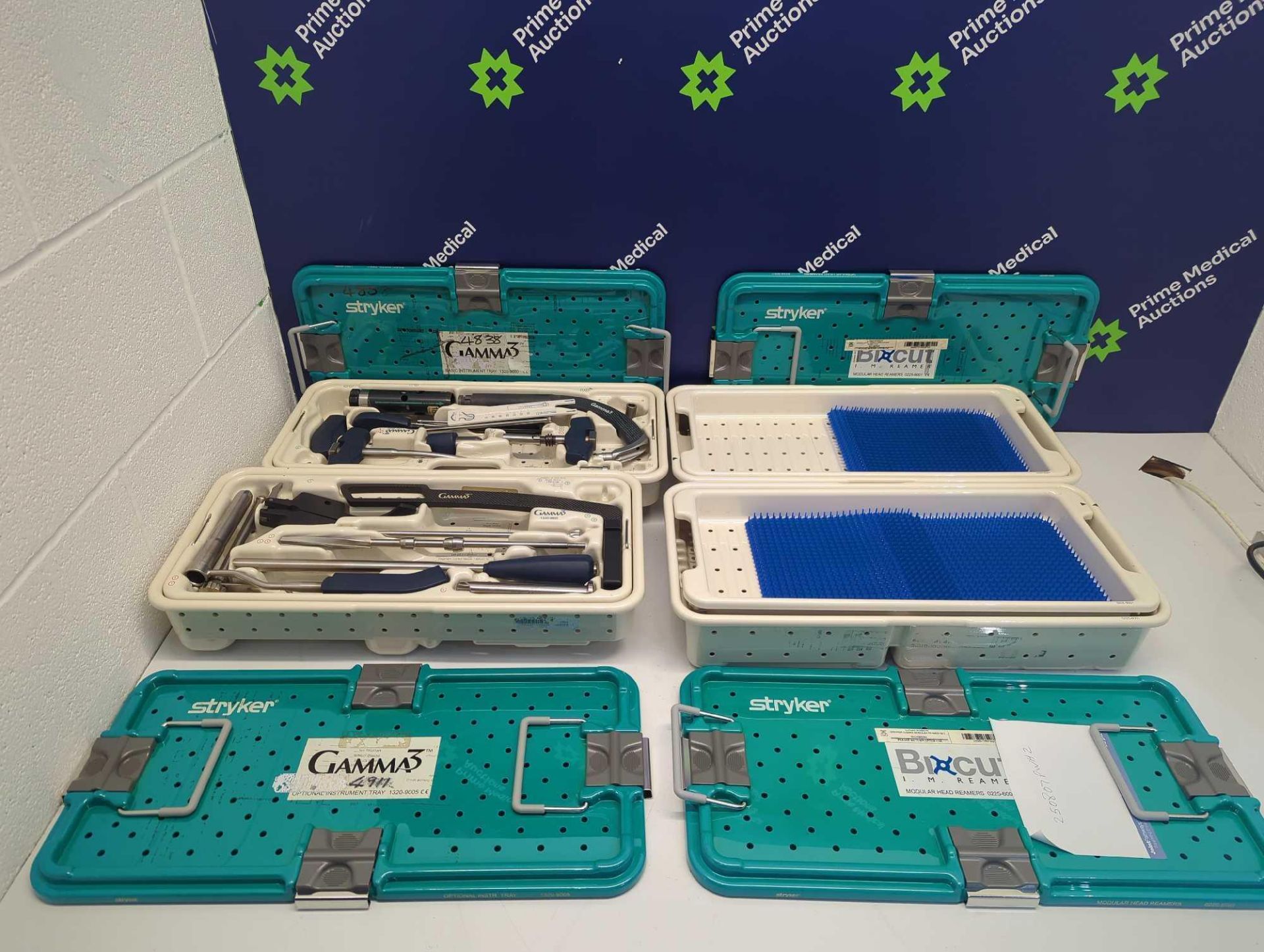 4 x Plastic Stryker Instrument Trays with Various Instruments