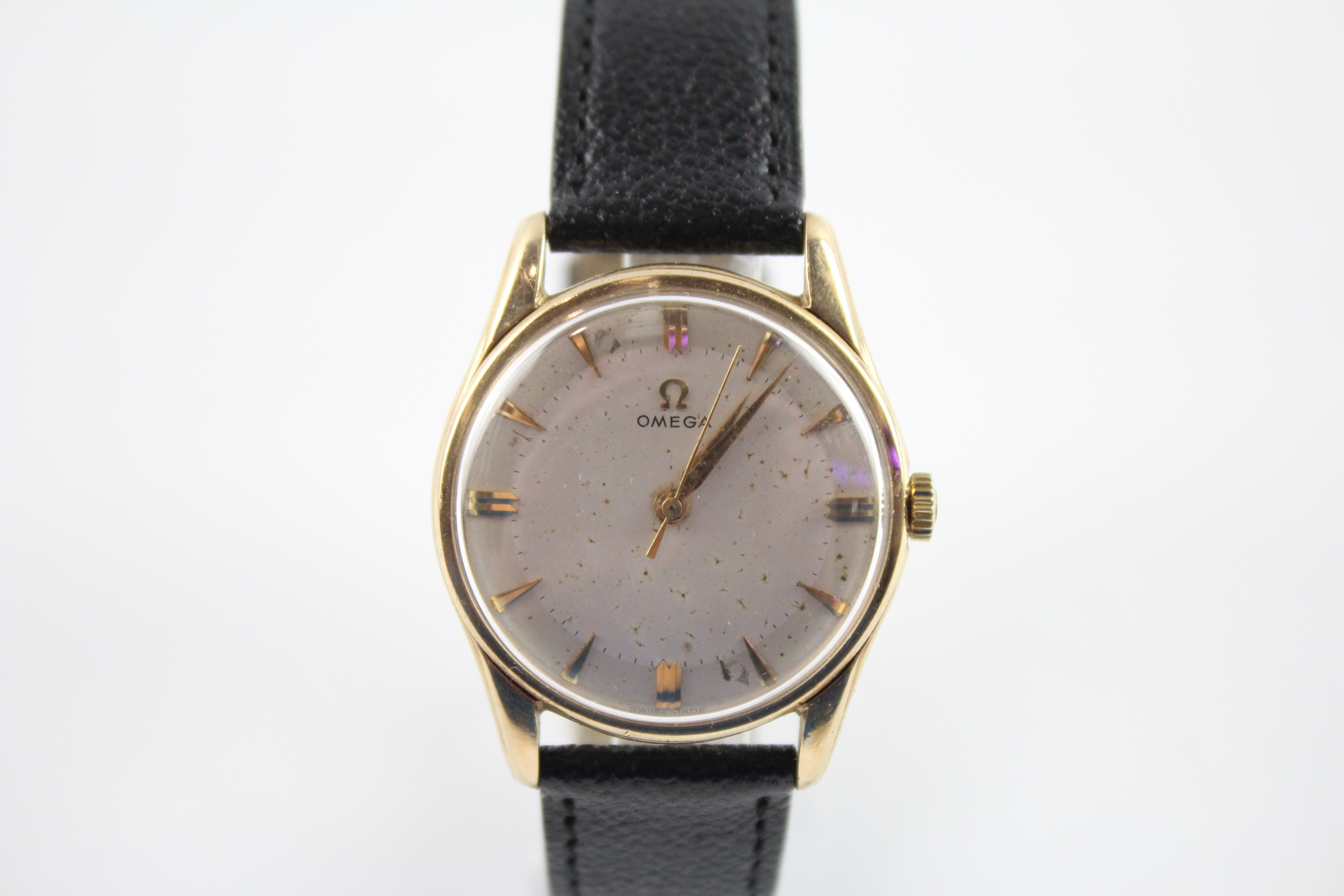 Vintage Omega 9K Gold Watch hand wind w/ box 2211819