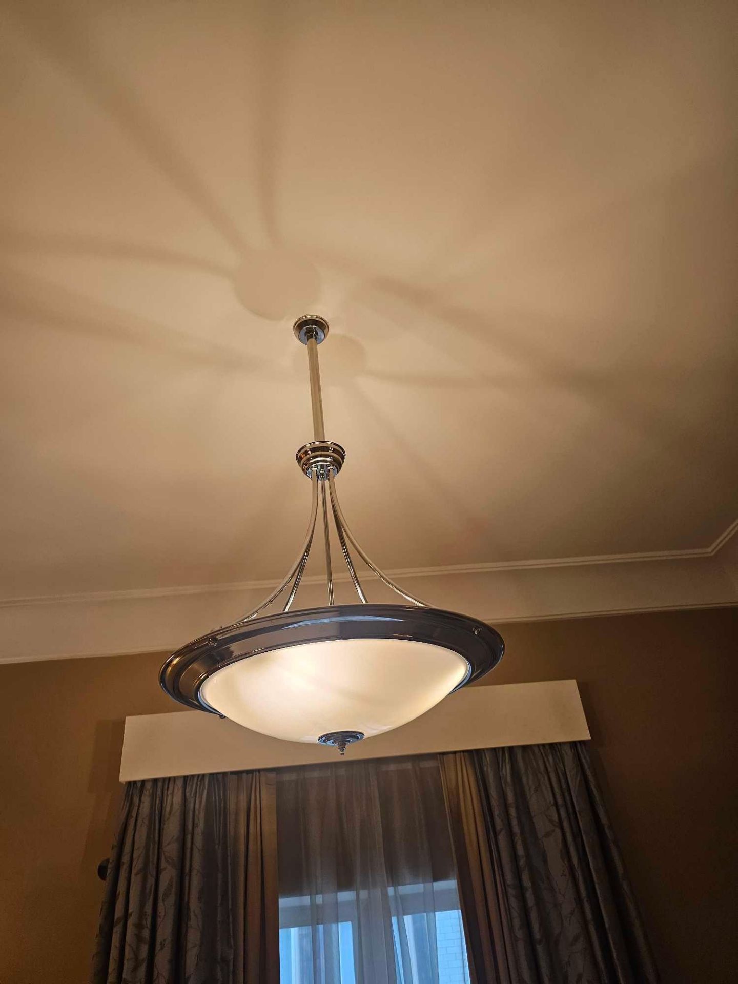 Plafonnier – Chromium-Plated Multi Lamp Pendant Light with Opaque ...