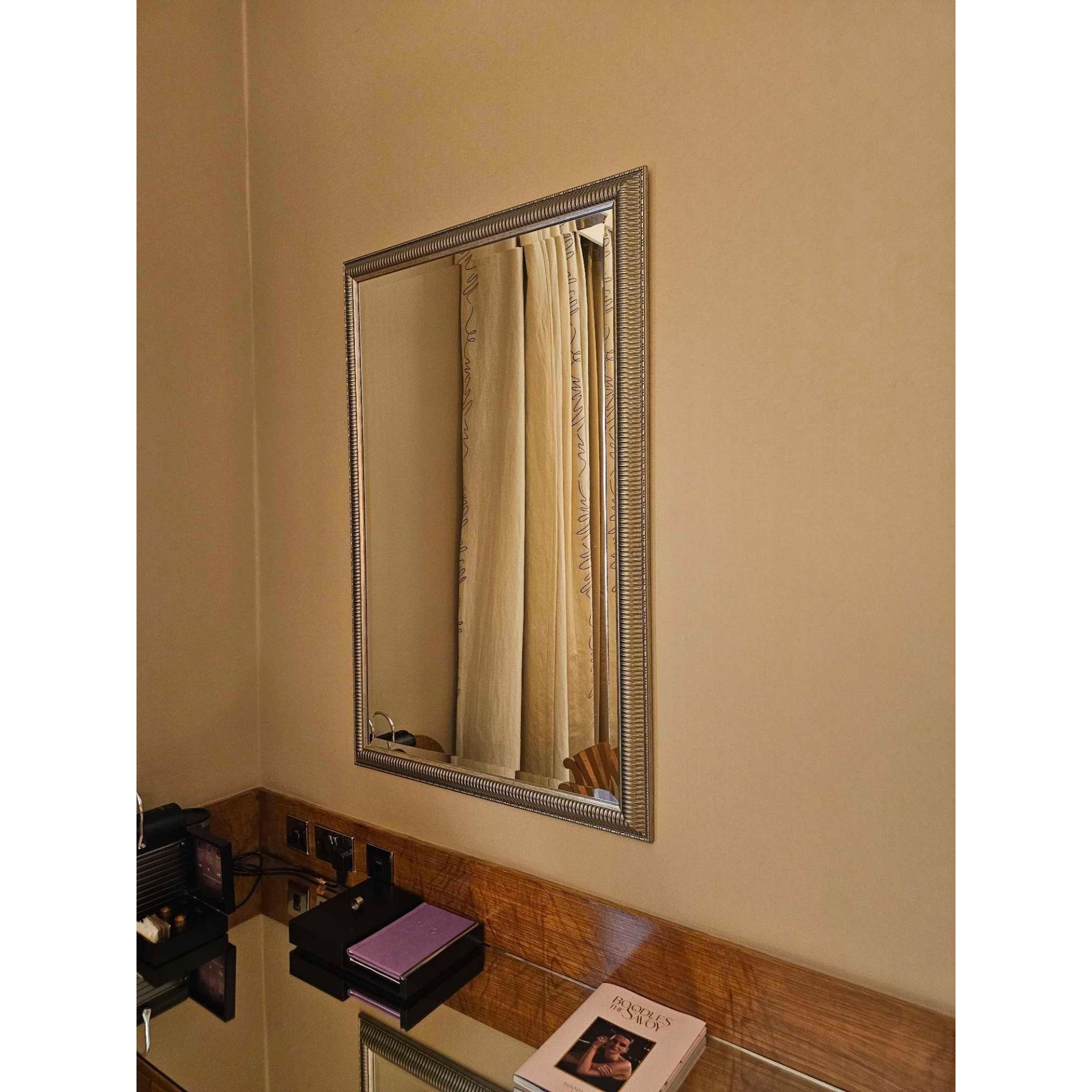 Wall Mirror Rectangular With Ribbed Frame A Large Bevelled Wall Mirror Rectangular With Ribbed Frame A Large Bevelled