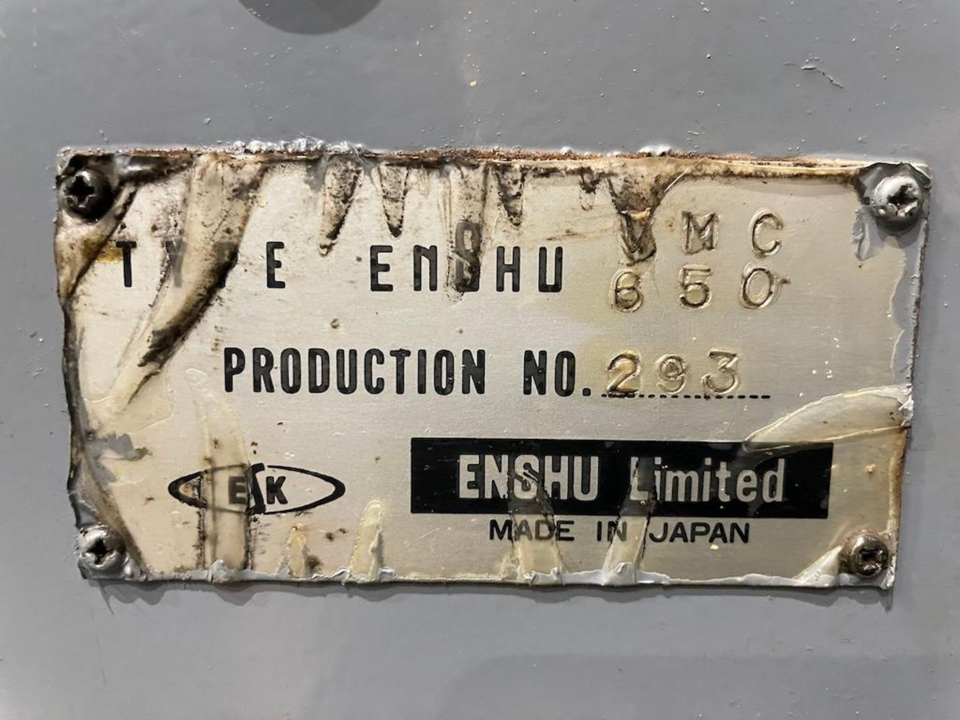 1989 Enshu VMC 650 CNC Vertical Machining Center, Fanuc 15M Control ...