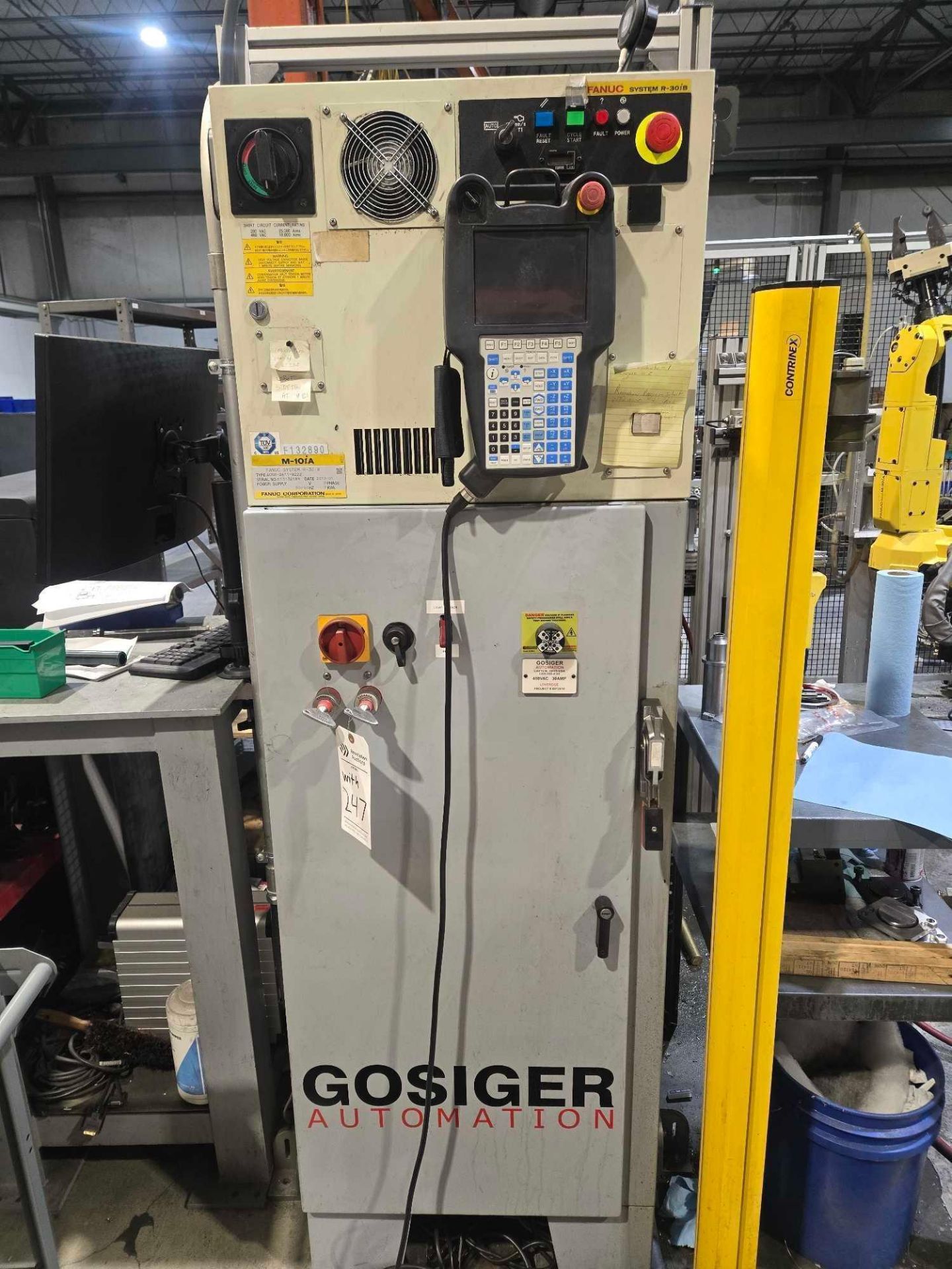 2013 GOSIGER AUTOMATION ROBOTIC WORK CELL, FANUC M-10IA ROBOT SYSTEM ...
