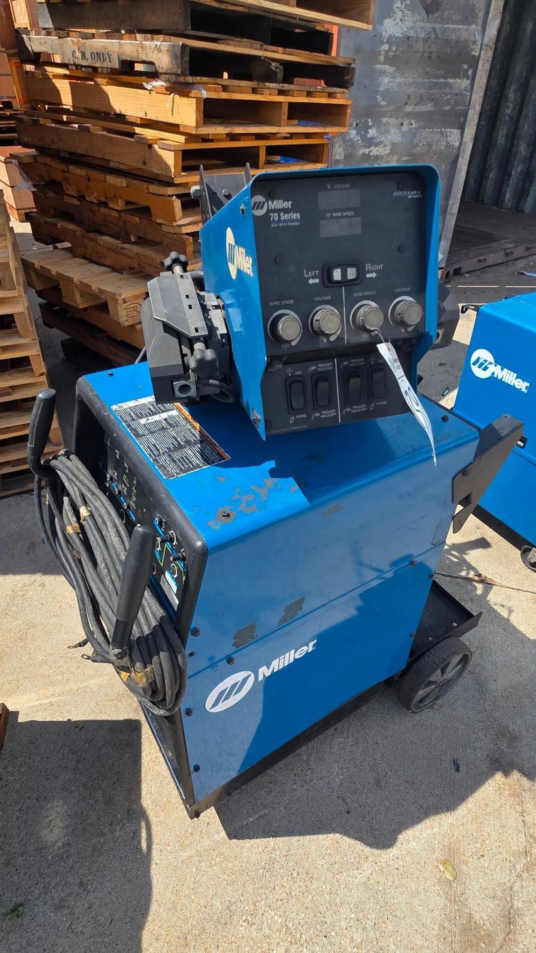 MILLER MILLER SYNCROWAVE 350 LX WELDER WITH MILLER 70 SERIES WIRE ...