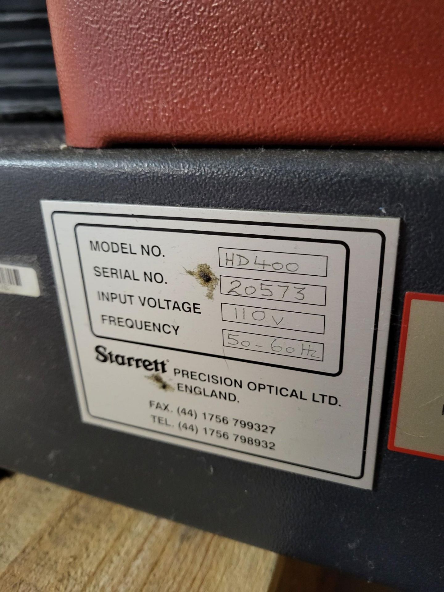 STARRETT HD-400 BENCH TOP OPTICAL COMPARATOR WITH MX SERIES CONTROLS SN ...