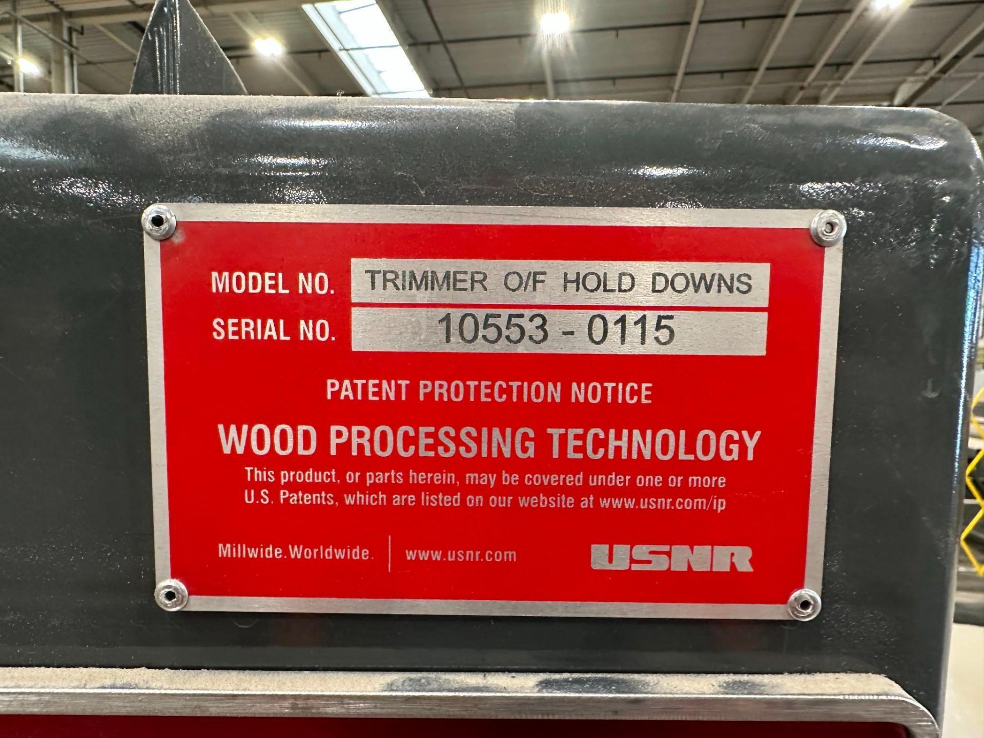 2023 USNR TRIMMER OUTFEED HOLD DOWNS, NEW, NEVER USED SN: 10553- 0115 ...