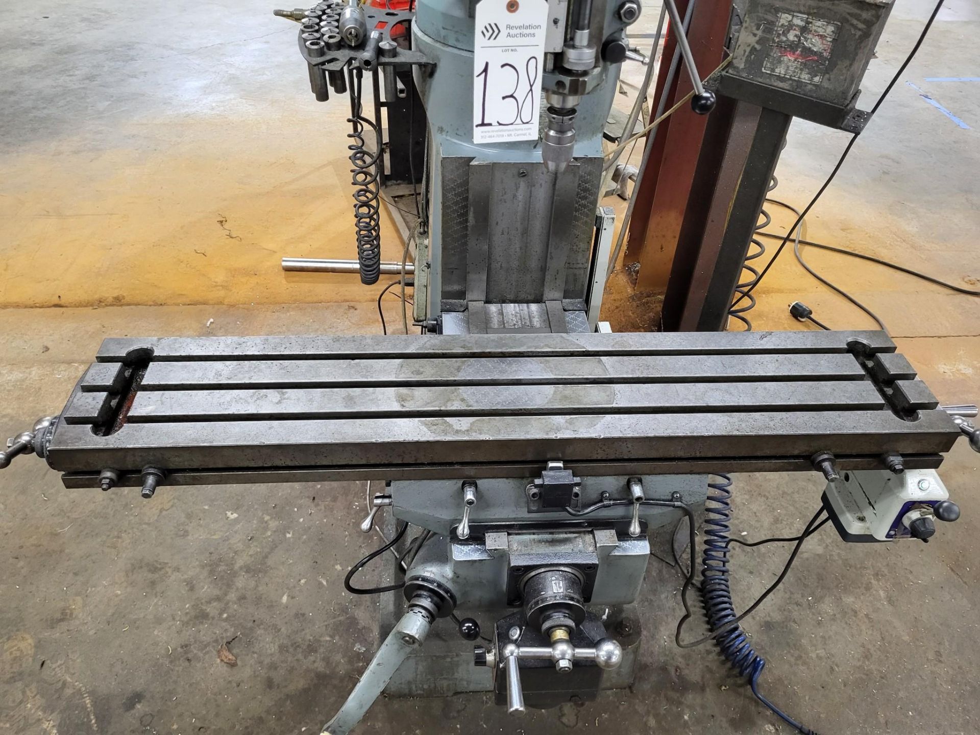 BRIDGEPORT SERIES 1 KNEE MILL WITH KURT POWERLOCK AUTO POWER DRAWBAR ...