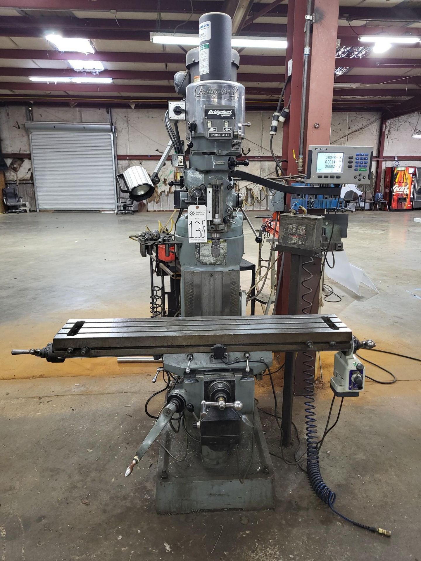 BRIDGEPORT SERIES 1 KNEE MILL WITH KURT POWERLOCK AUTO POWER DRAWBAR ...