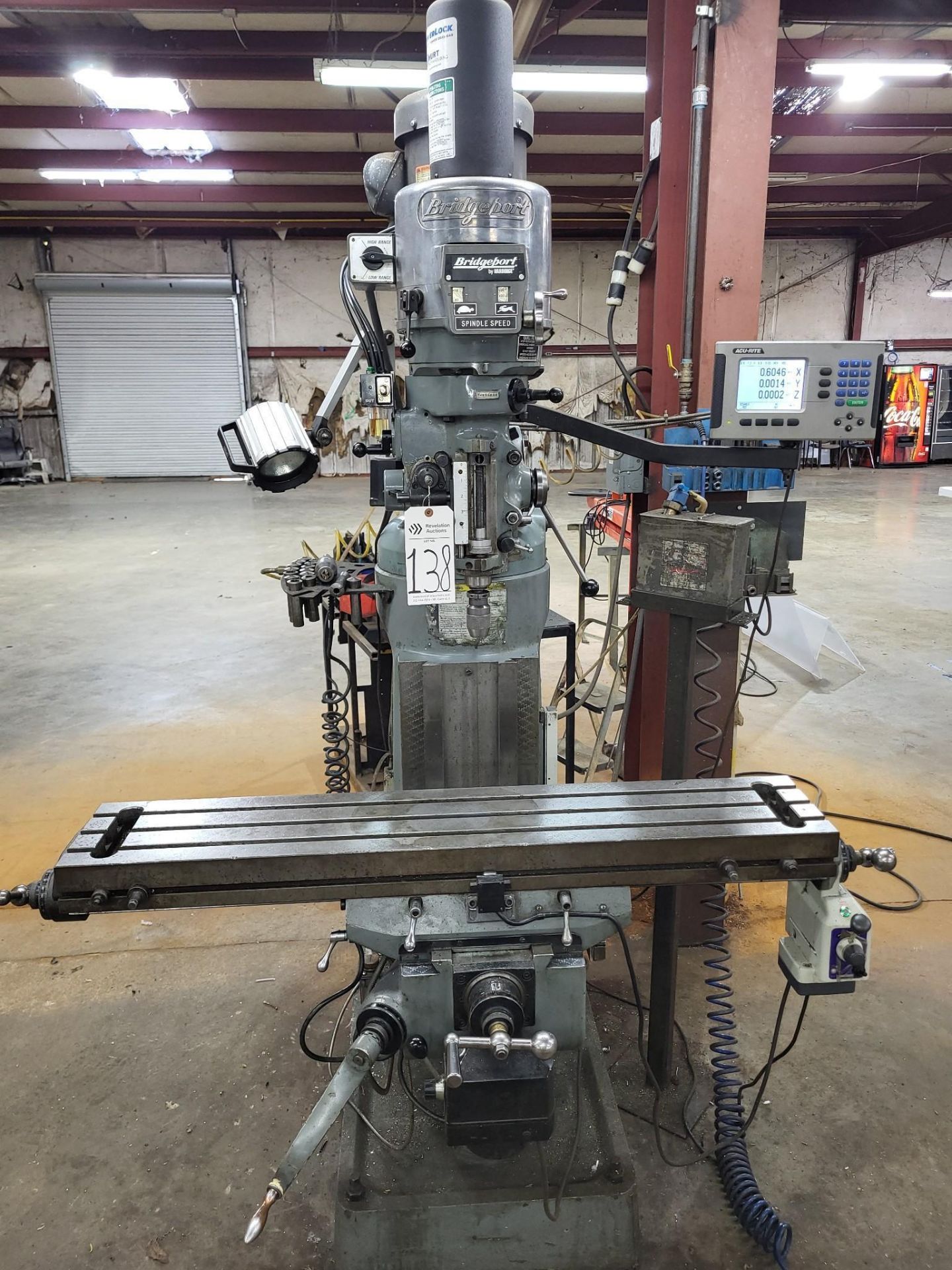 BRIDGEPORT SERIES 1 KNEE MILL WITH KURT POWERLOCK AUTO POWER DRAWBAR ...