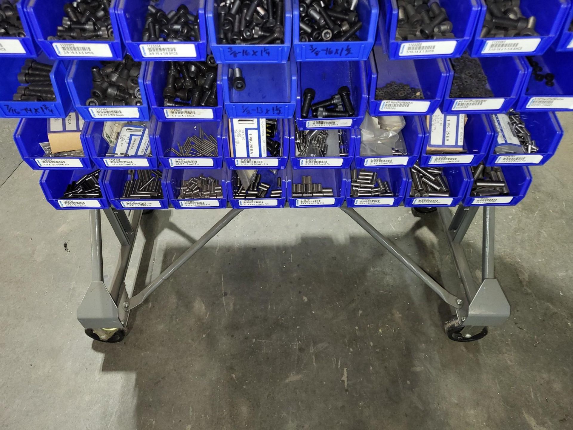 DOUBLE SIDED ROLLING LOUVERED RACK FILLED WITH ASSORTED HARDWARE Item ...
