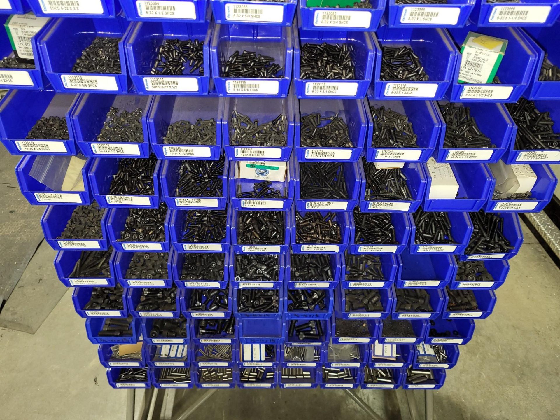 DOUBLE SIDED ROLLING LOUVERED RACK FILLED WITH ASSORTED HARDWARE Item ...