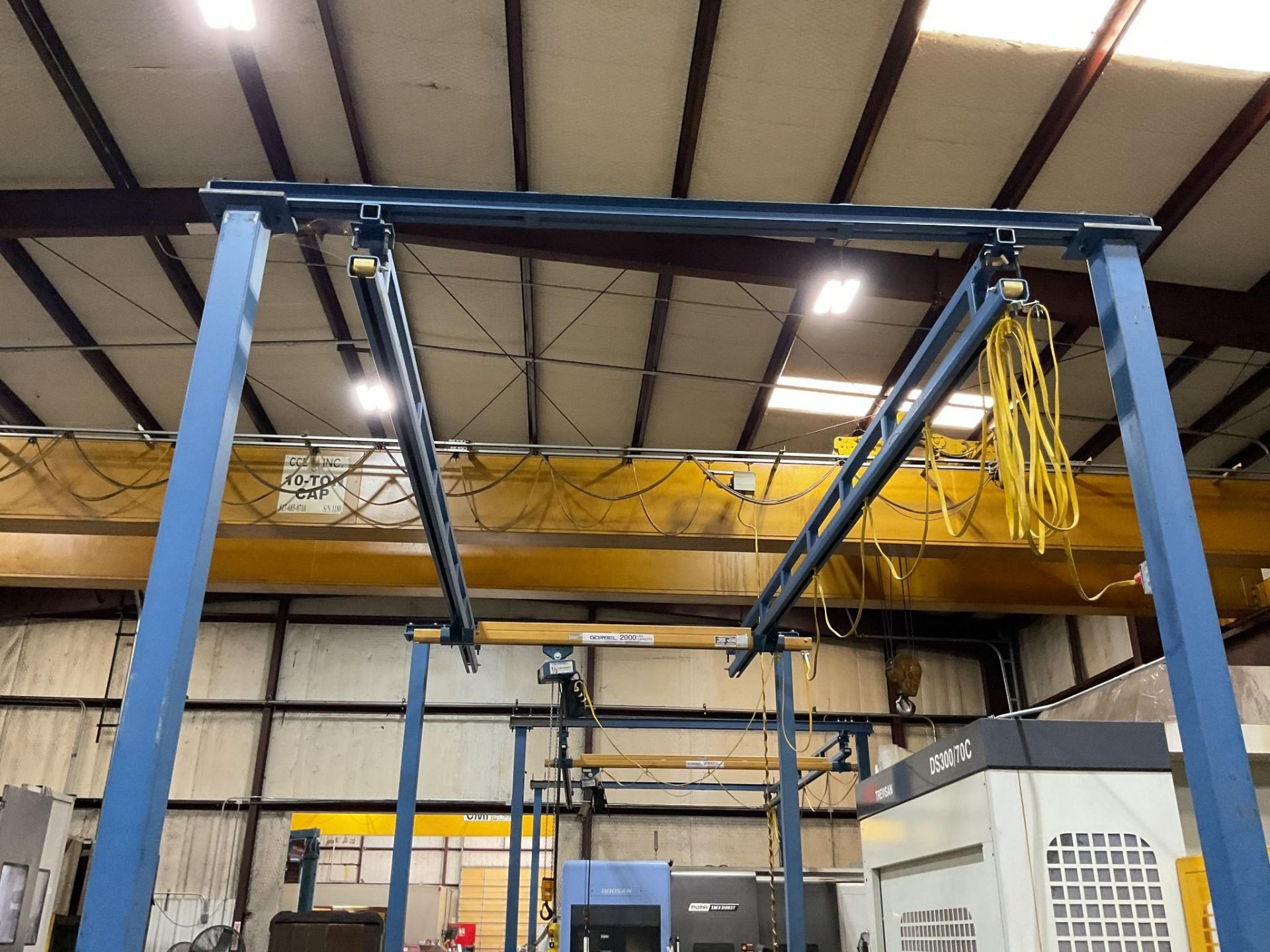 1/2 TON CAPACITY GORBEL BRIDGE CRANE WITH ELECTRIC CHAIN HOIST HEIGHT ...