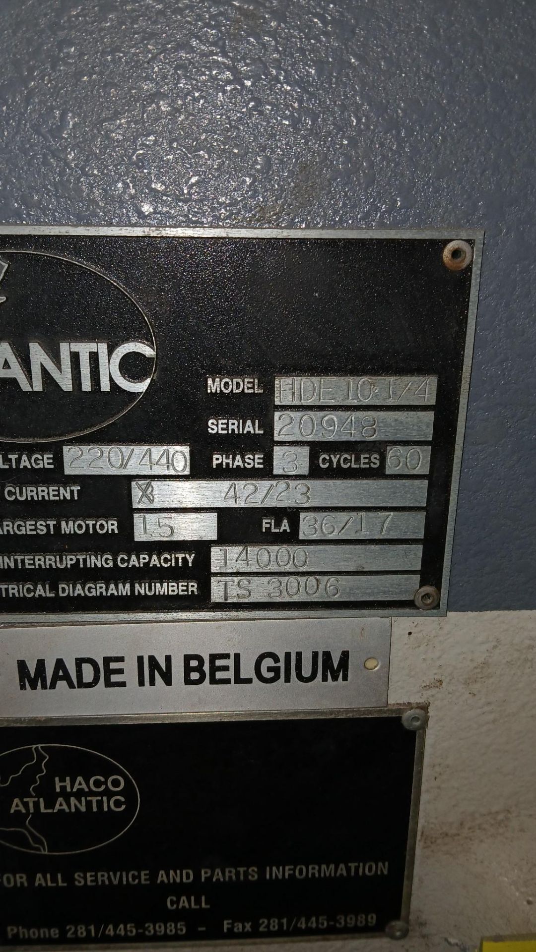 ATLANTIC HDE 10-1/4 10' X 1/4 " HYDRAULIC SHEAR WITH SQUARING AM AND ...