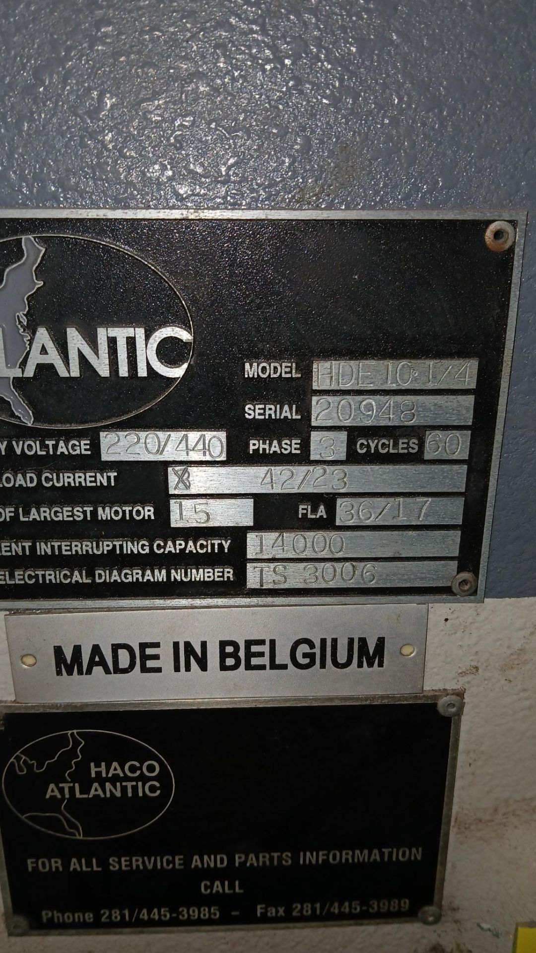 ATLANTIC HDE 10-1/4 10' X 1/4 " HYDRAULIC SHEAR WITH SQUARING AM AND ...