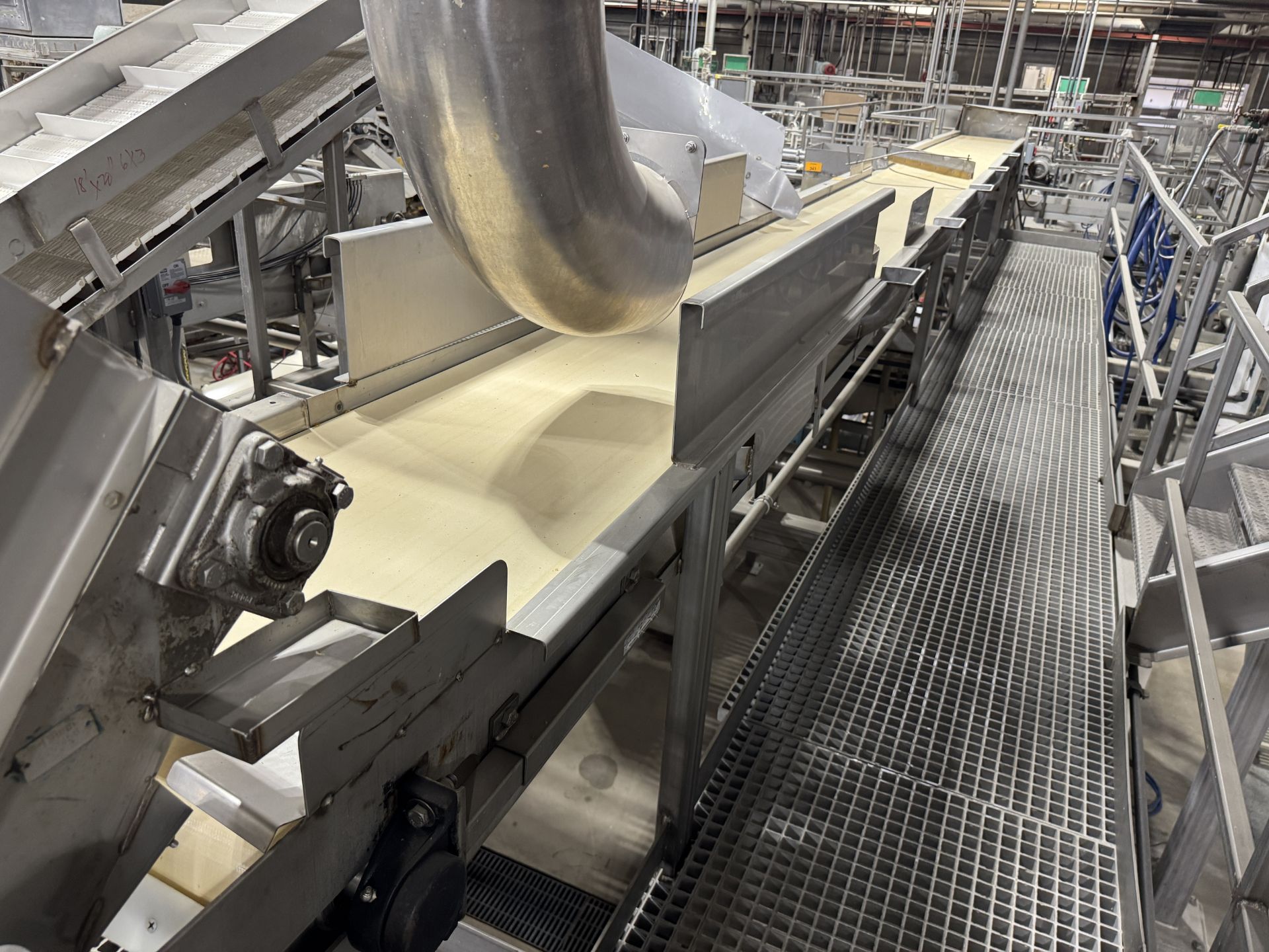 Sanitary Inspection/Distribution Conveyor, Stainless, approx 24" x 35 ...