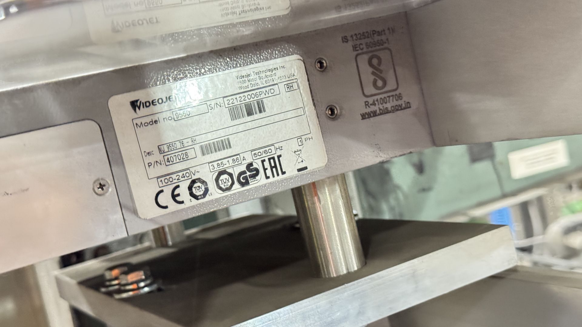 VideoJet Thermal Label Printer, model 9550, Print-Apply, on mobile ...