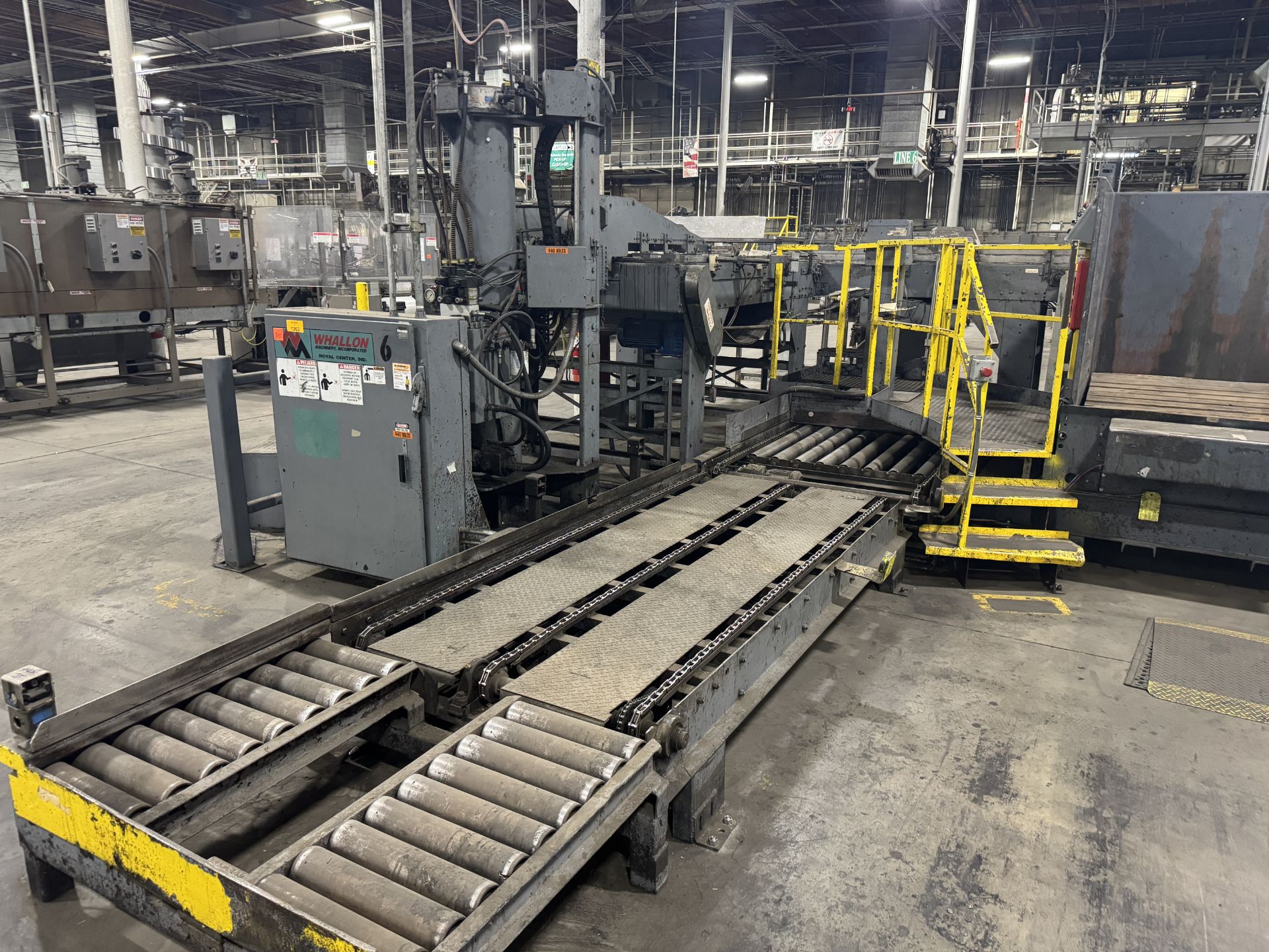 Whallon Brite Depalletizer - Line 6, Magnetic head pick up, up to 3 to ...