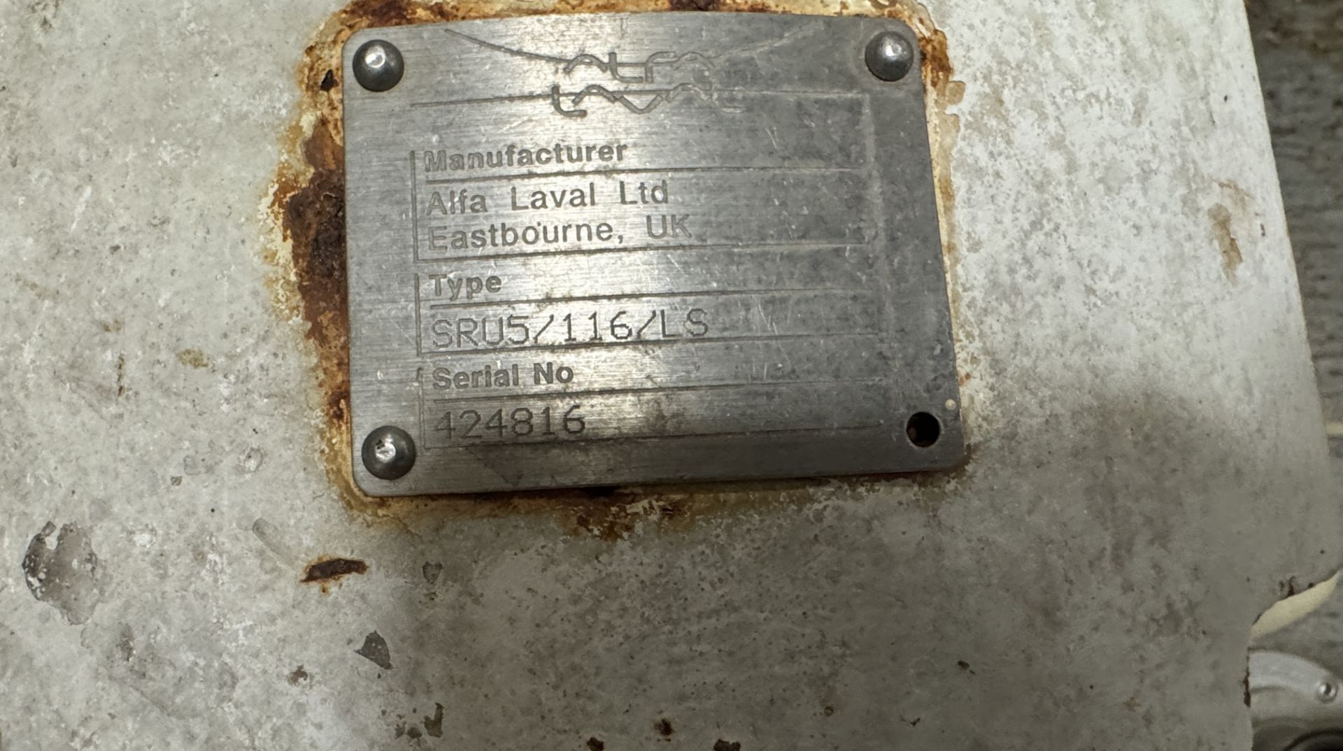 Alfa Laval Positive Displacement Pump, model SRU5/116/LS, s/n 424816 ...